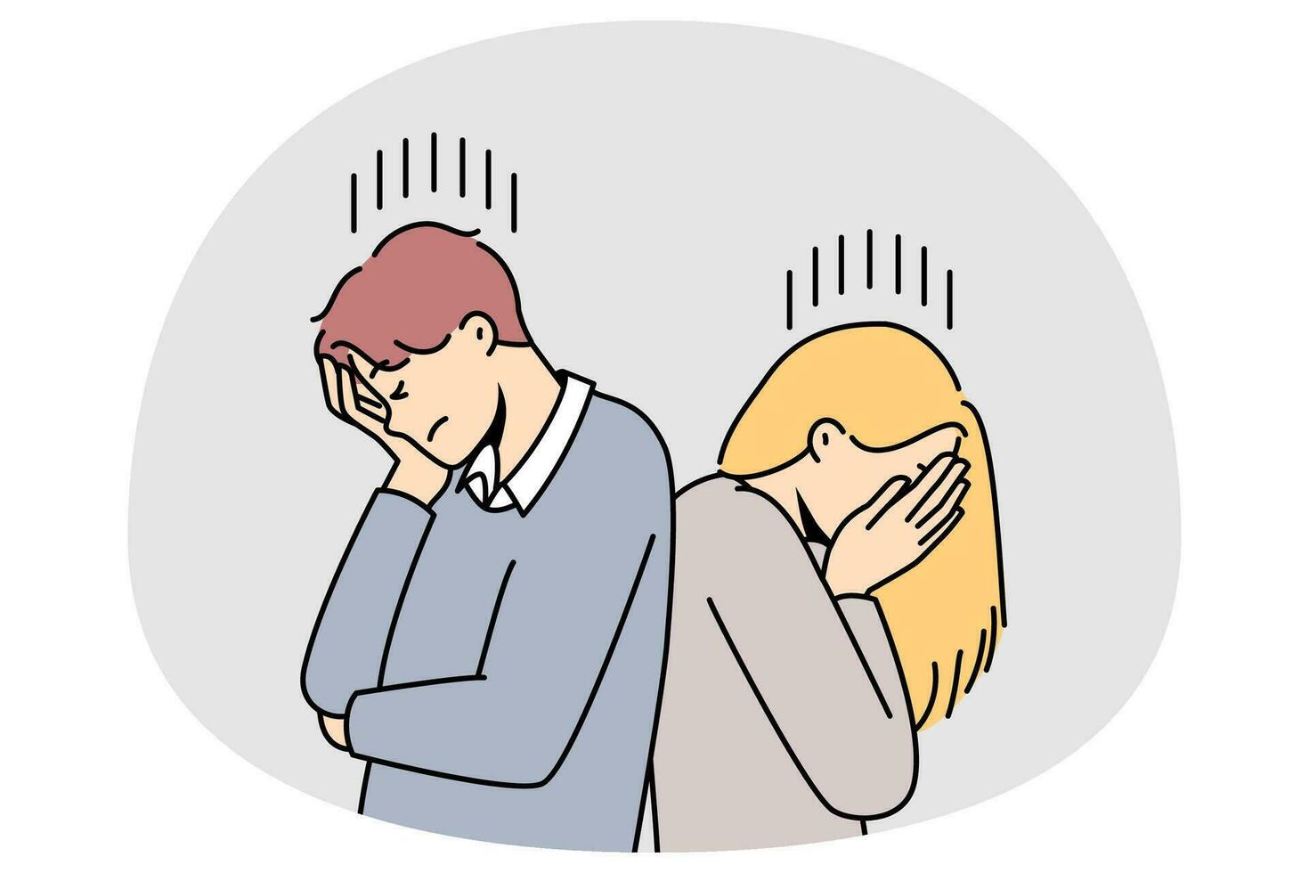 Couple Avoid Talking After Fight 26096412 Vector Art At Vecteezy