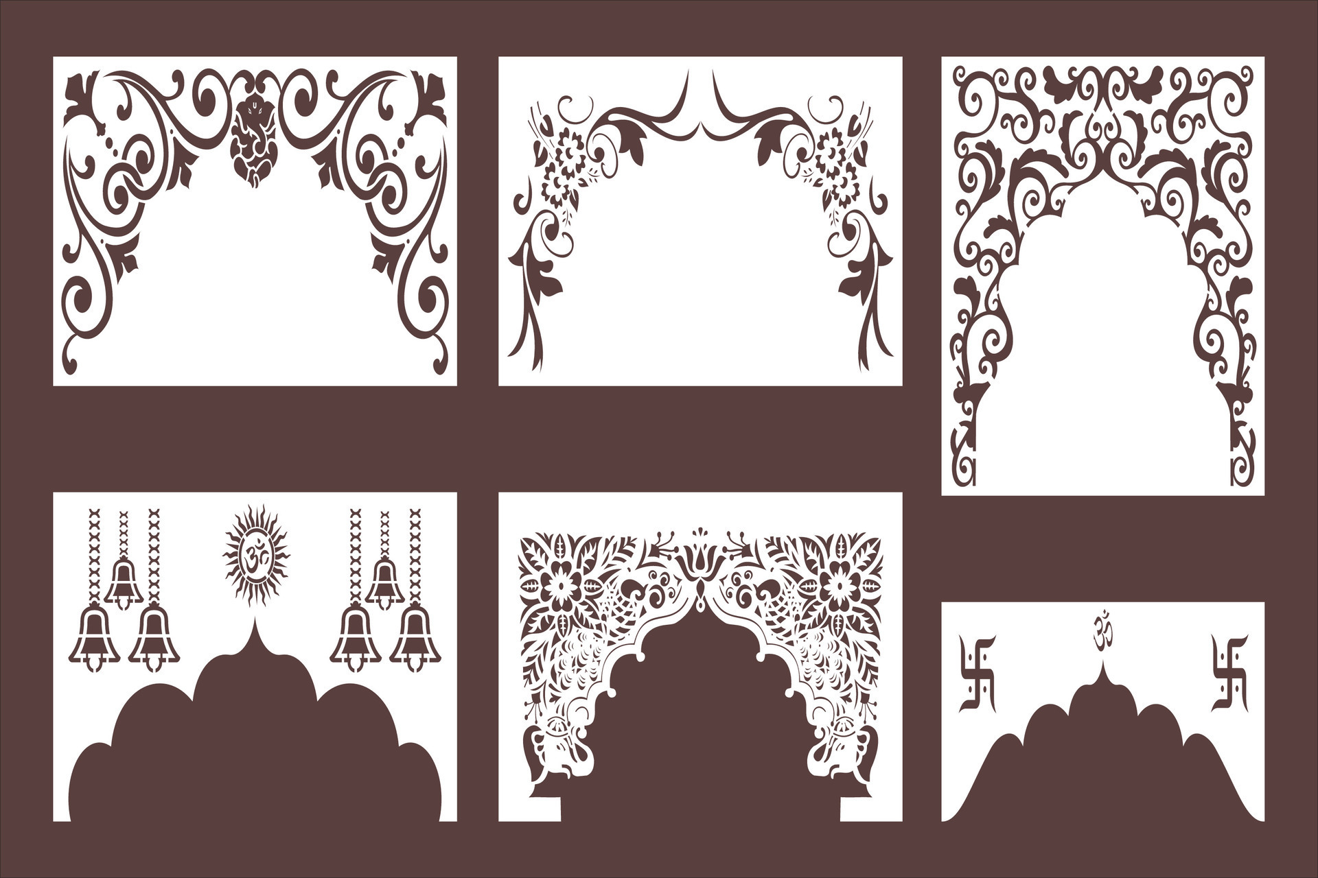Laser cutting design for temple, Mandir Jali, Partition arch for temple ... Laser cutting design for temple, Mandir Jali, Partition arch for temple ...