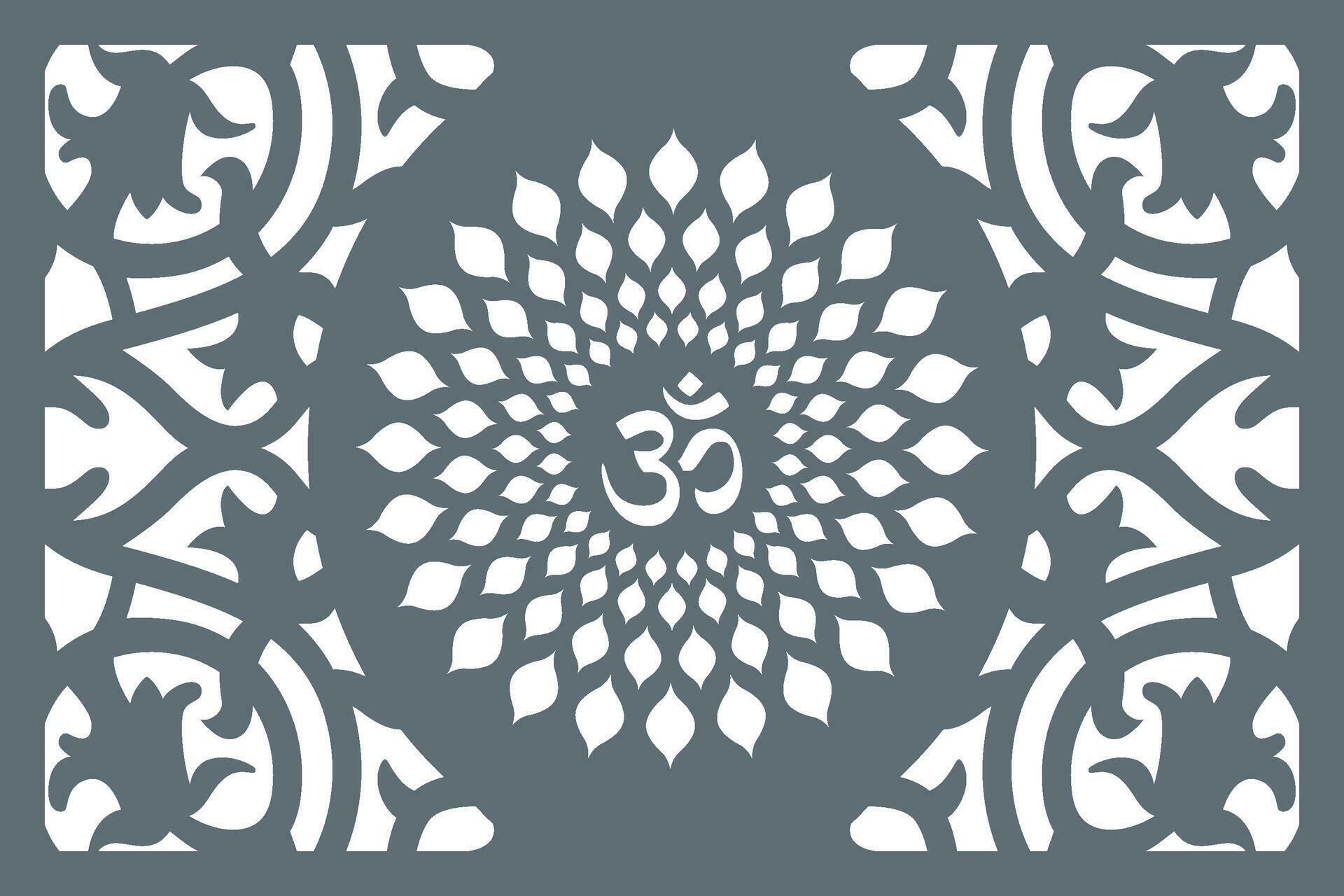 Om Jali Design for mandir, Laser Cutting Design For Mandir or Temple. 26099066 Vector Art at ...