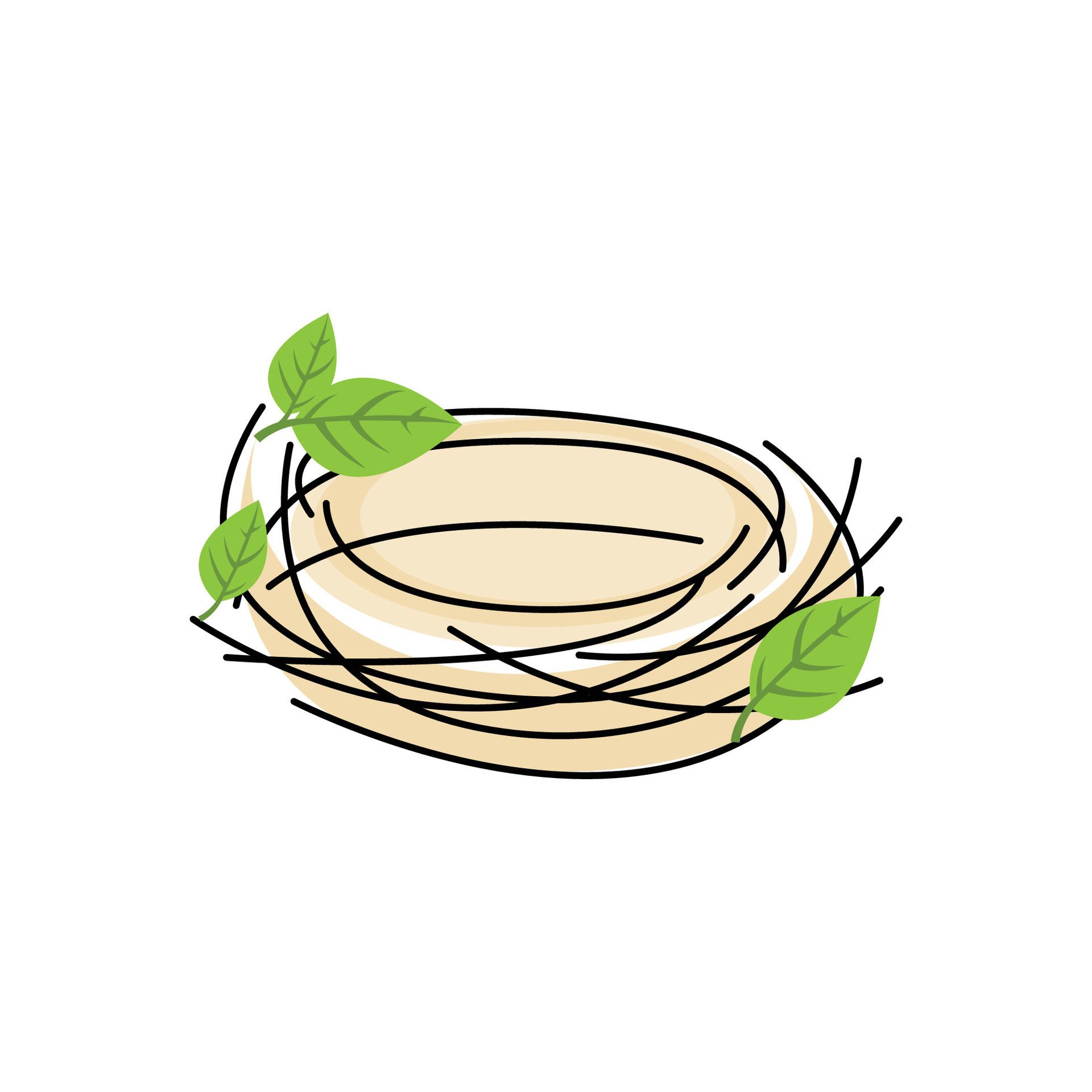 Bird's Nest Logo, Vector Design Illustration Template 26109410 Vector Art at Vecteezy
