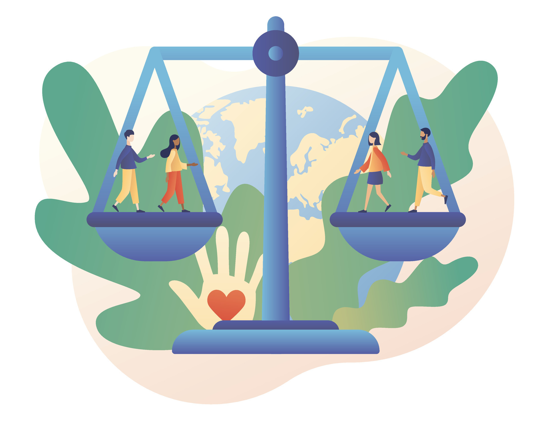 Humano Derechos Concepto Mundo Social Justicia Día Grande Escamas