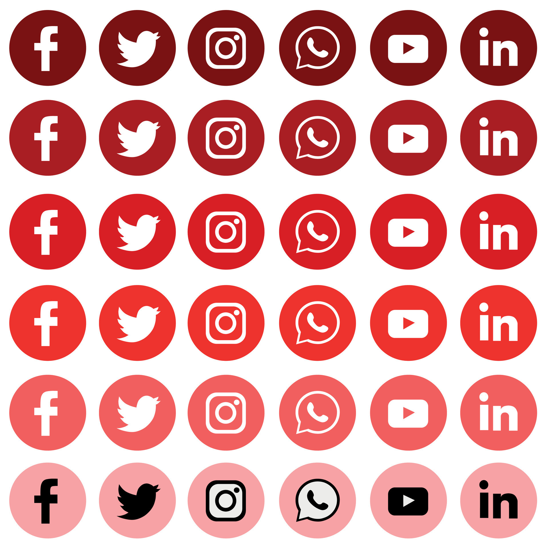 Sets of red color social media icon 26112727 Vector Art at Vecteezy Sets of red color social media icon 26112727 Vector Art at Vecteezy
