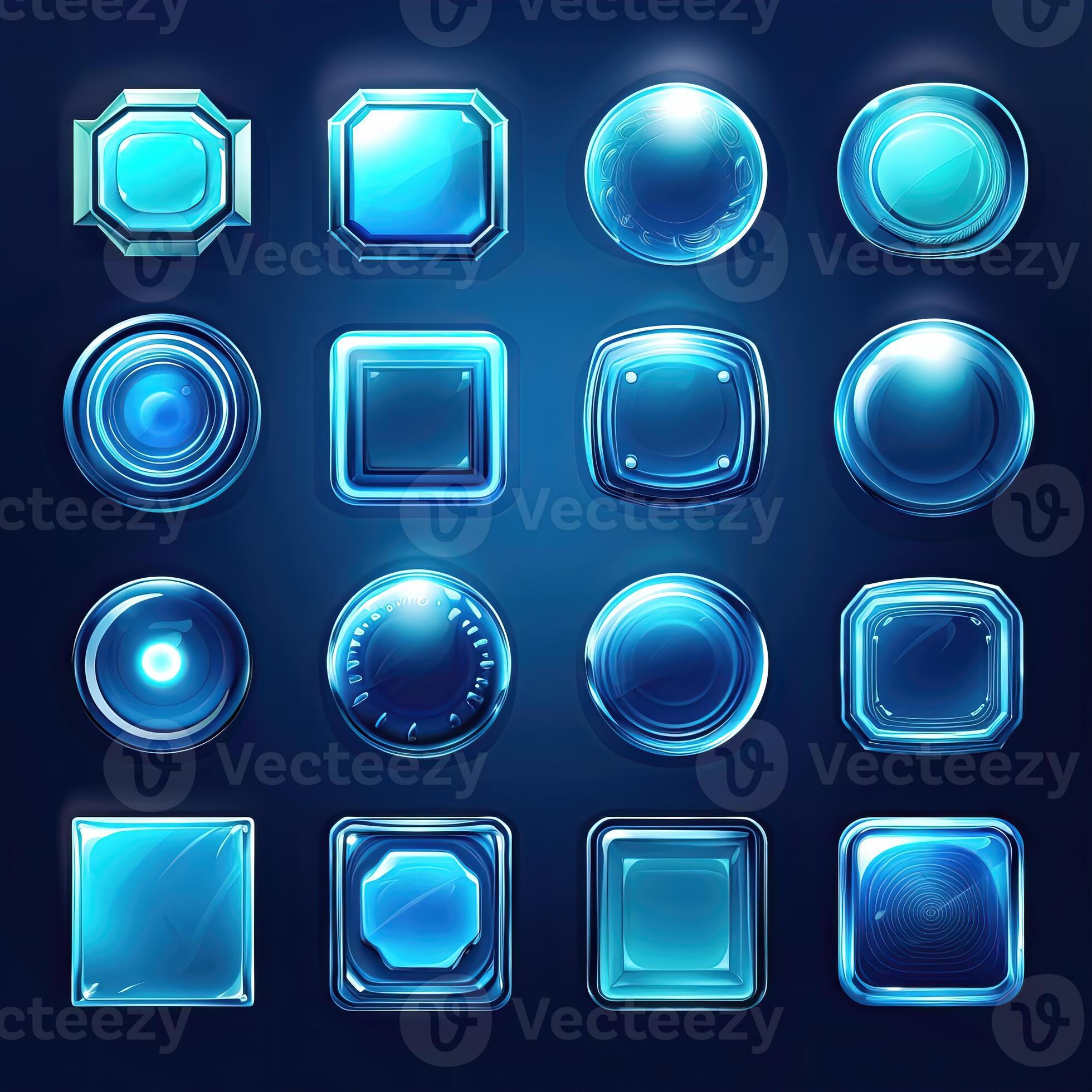 glossy blue glass button 26113843 Stock Photo at Vecteezy