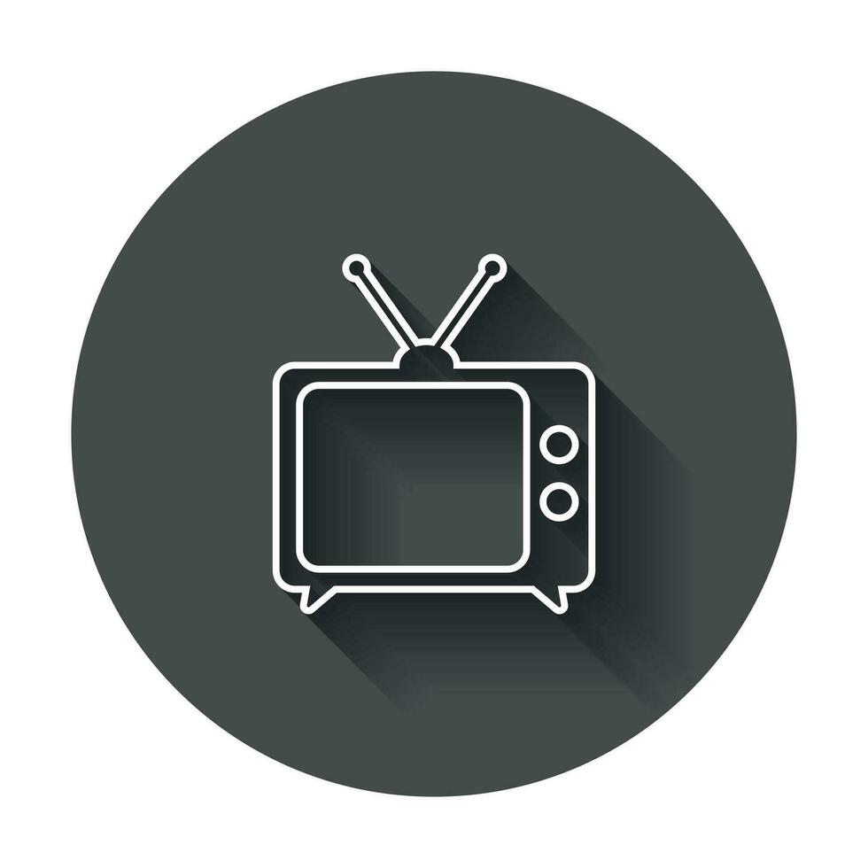 Tv Icon vector illustration in line style. Television symbol for web site design, logo, app, ui ...