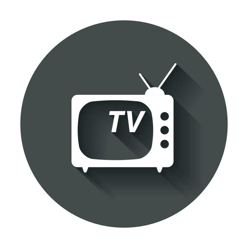 Tv Icon vector illustration in flat style. Television symbol for web site design, logo, app, ui ...