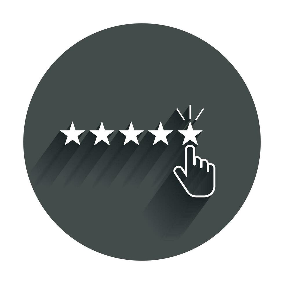 Customer reviews, rating, user feedback concept vector icon. Flat illustration with long shadow ...