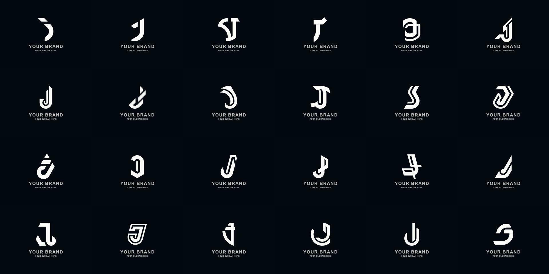 Collection full set abstract letter J monogram logo design 26119783 Vector Art at Vecteezy