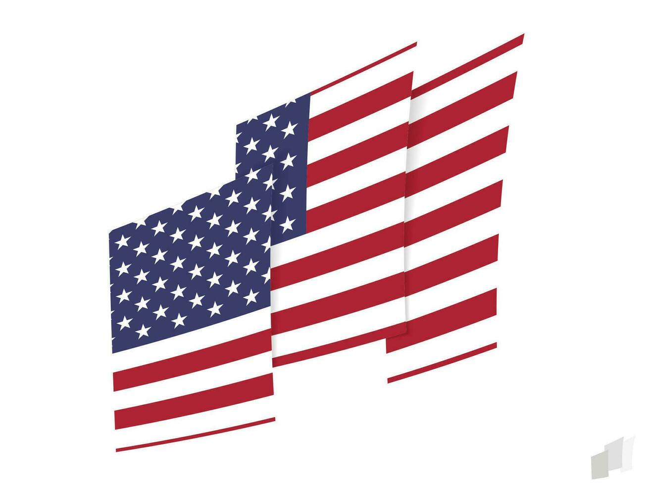 USA flag in an abstract ripped design. Modern design of the USA flag ...