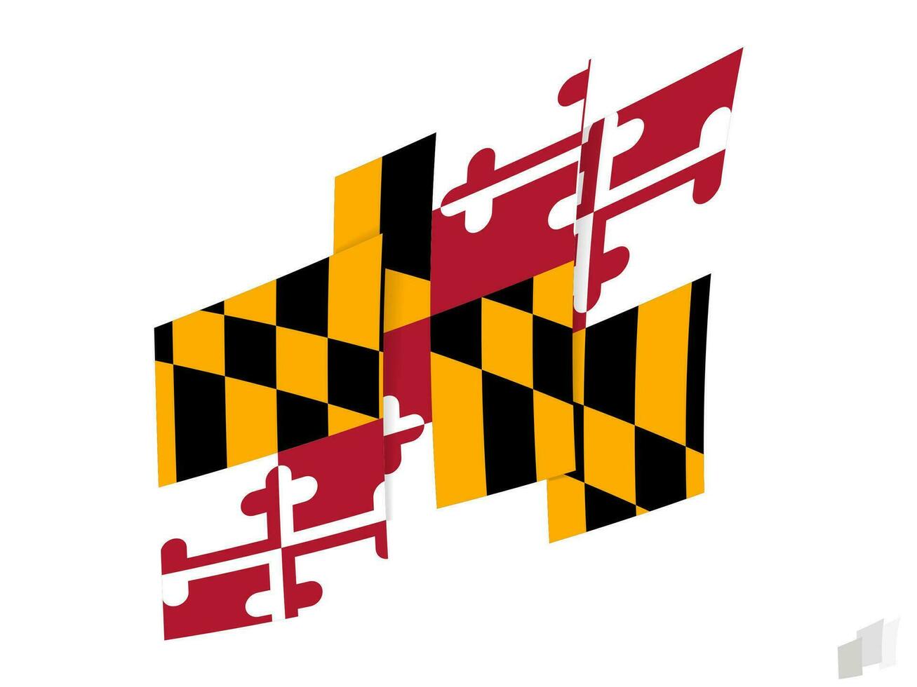 Maryland flag in an abstract ripped design. Modern design of the ...