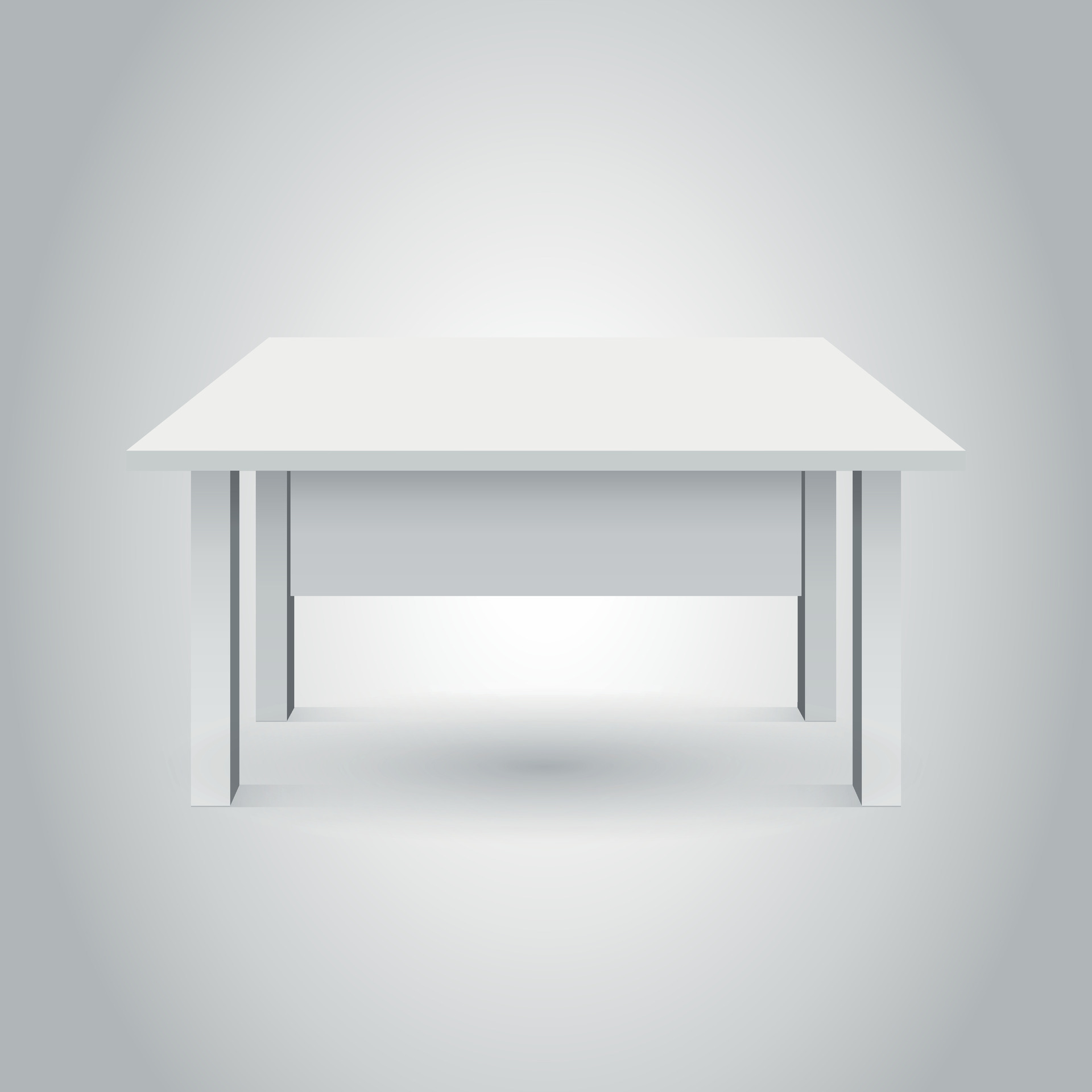 Vector 3d Table For Object Presentation Empty White Top Table Isolated On Gray Background
