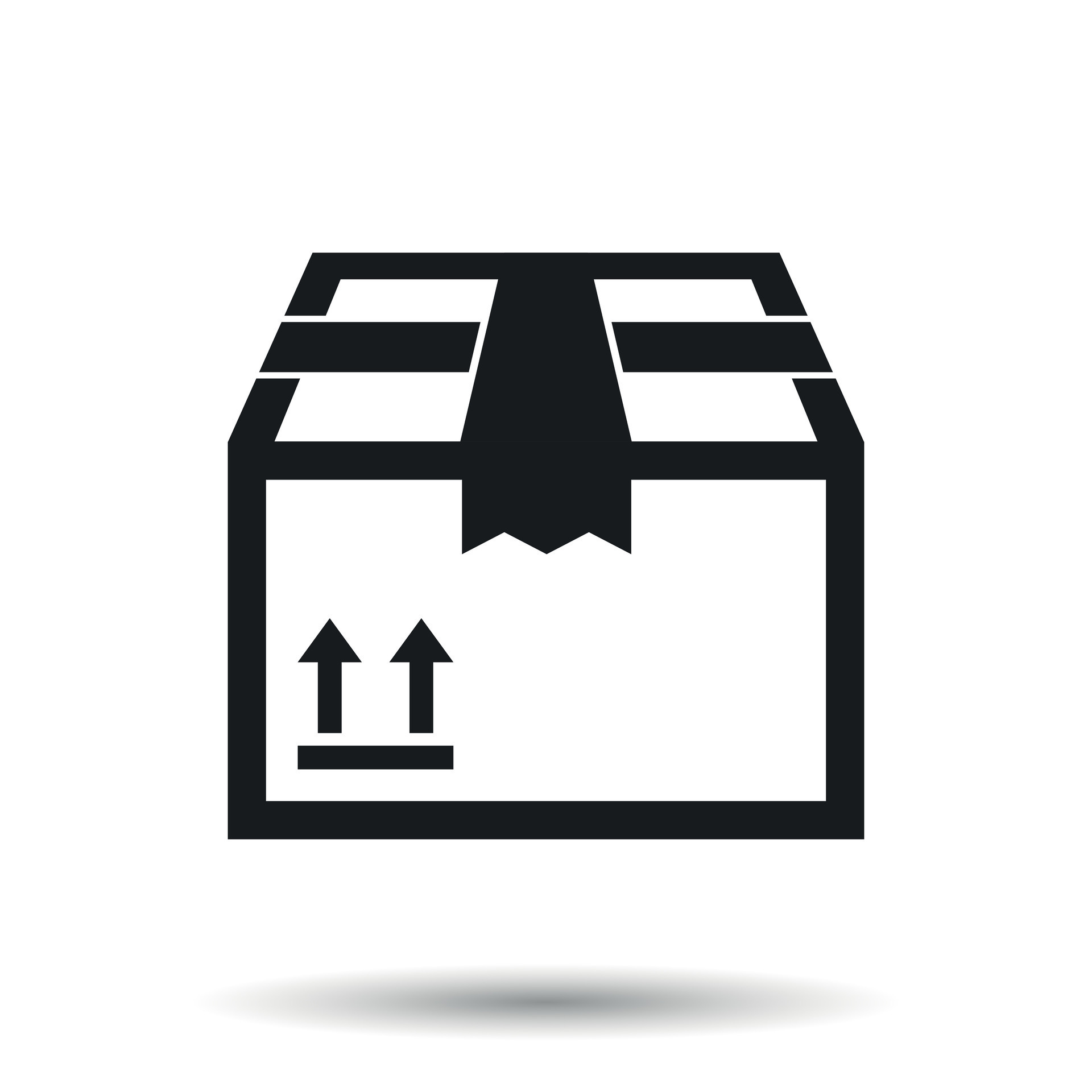 Closed box icon. Shipping pack flat vector illustration on white ...