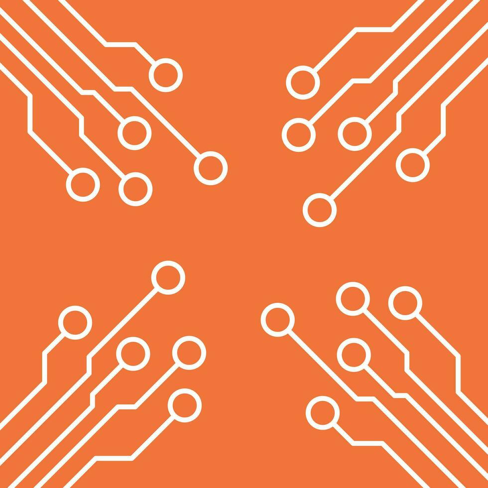 Circuit Board Icon Technology Scheme Symbol Flat Vector Illustration