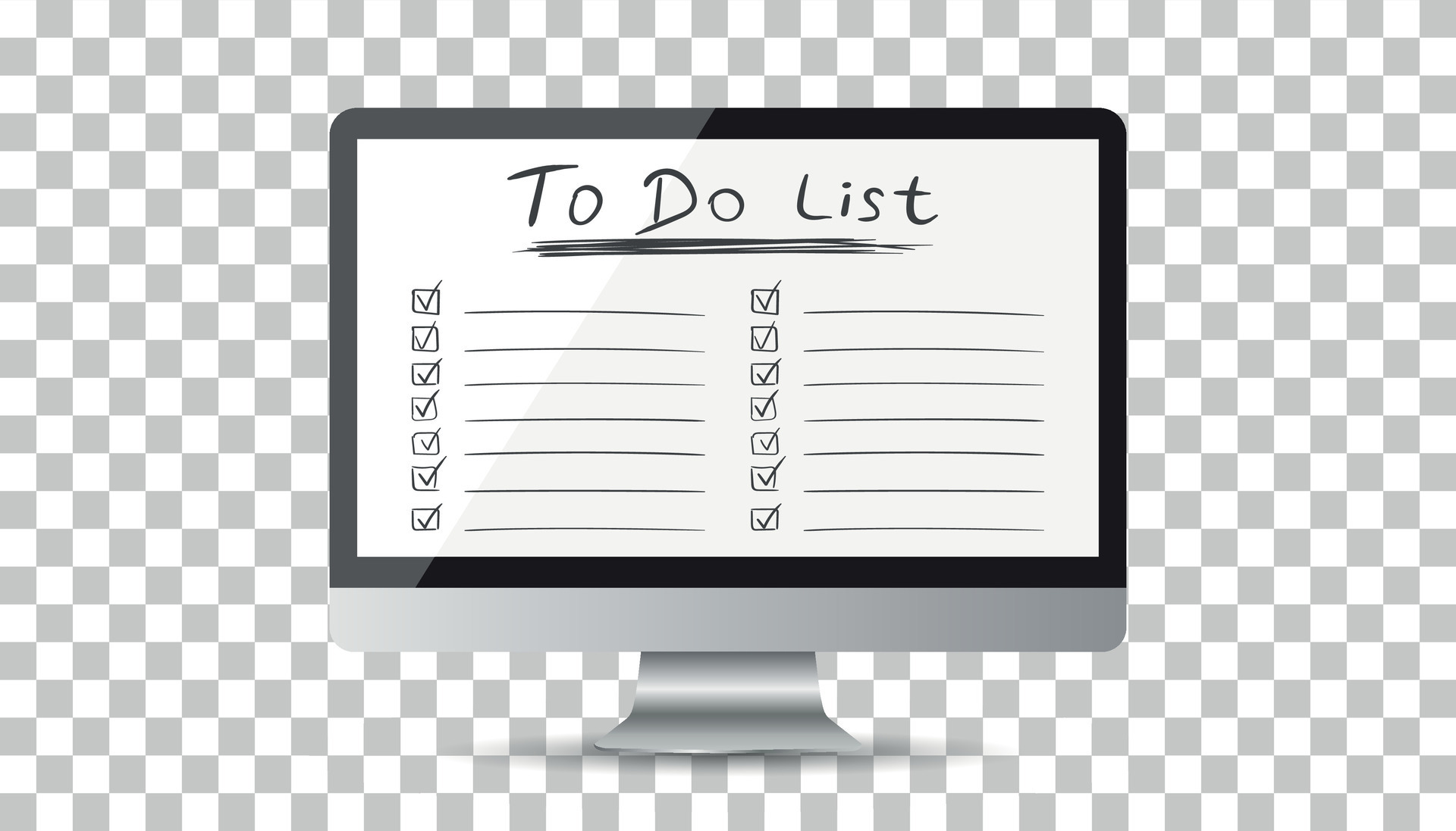 Businessman to do list, checklist with computer. Check list icon flat ...