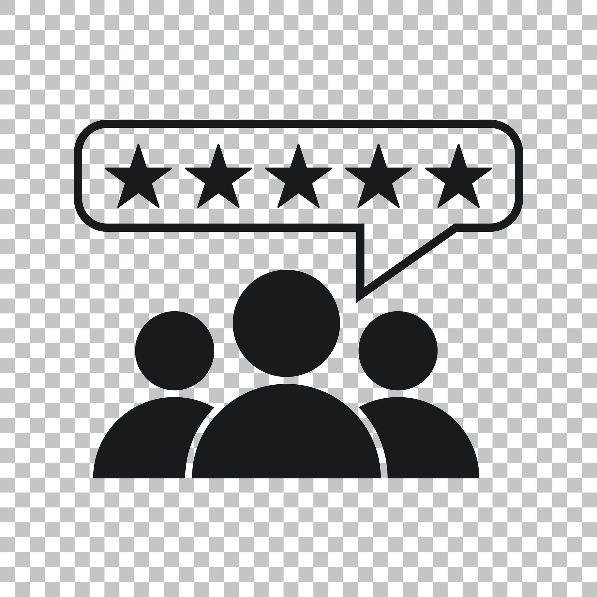 Customer reviews, rating, user feedback concept vector icon. Flat illustration on isolated ...