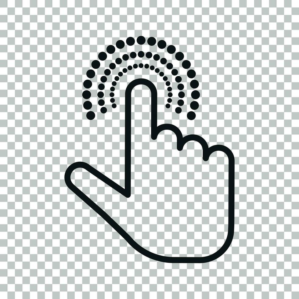 Click mouse icon in transparent style. Pointer vector illustration on isolated background. Hand ...