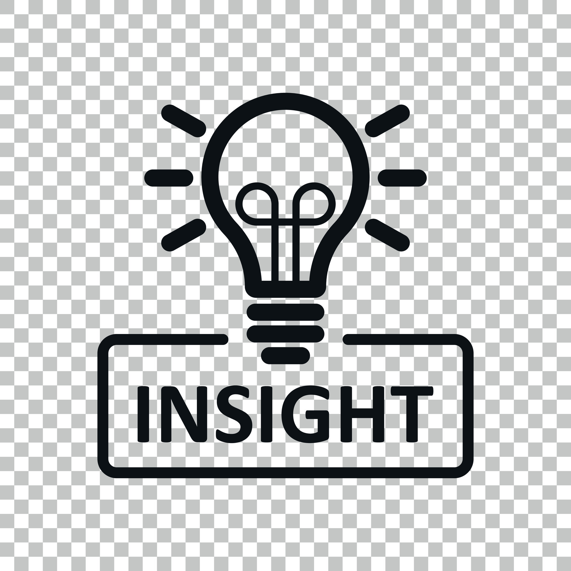 Insight icon in transparent style. Bulb vector illustration on isolated ...