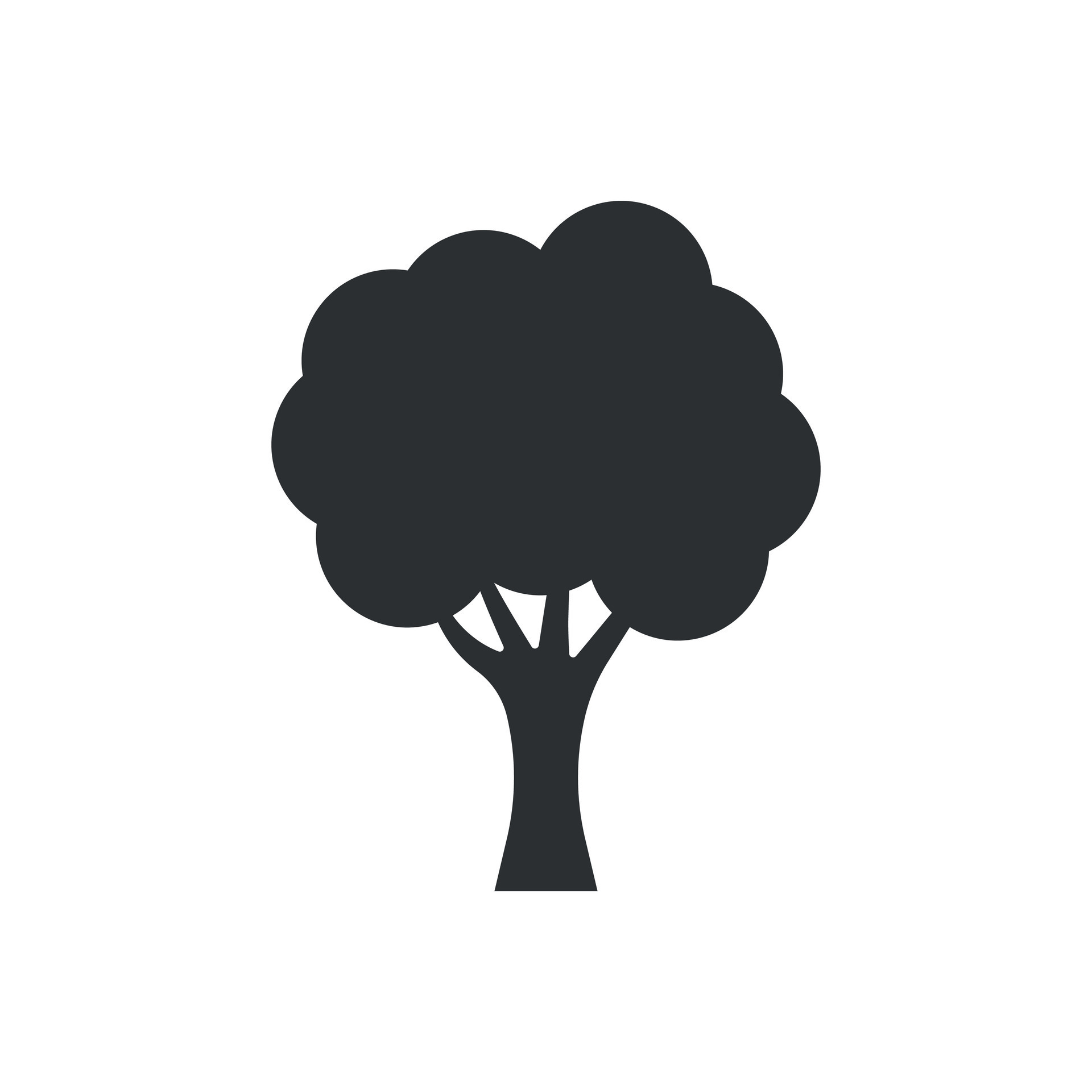 Tree sign icon in flat style. Branch forest vector illustration on ...