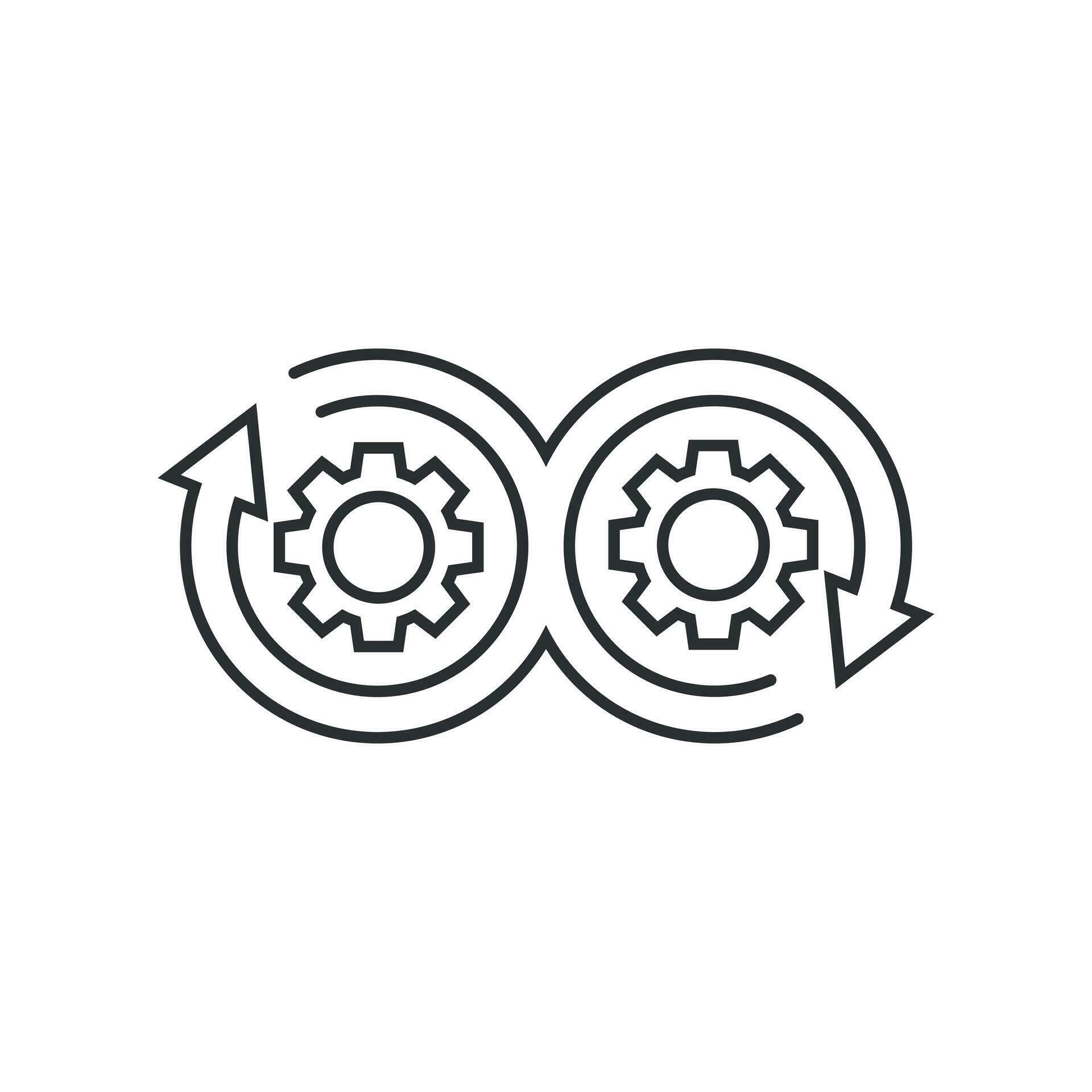 Development icon in flat style. Devops vector illustration on white ...