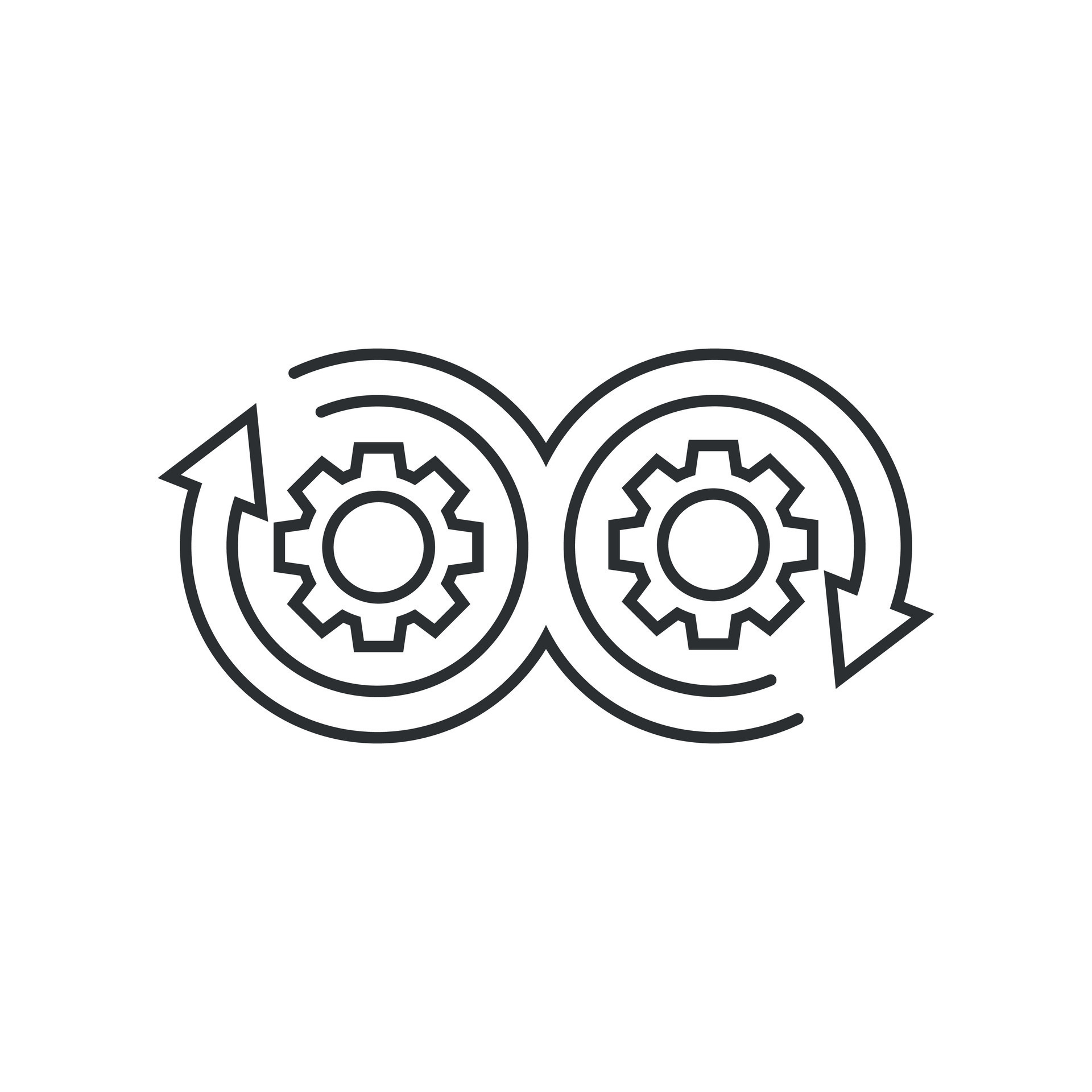 Development icon in flat style. Devops vector illustration on white ...