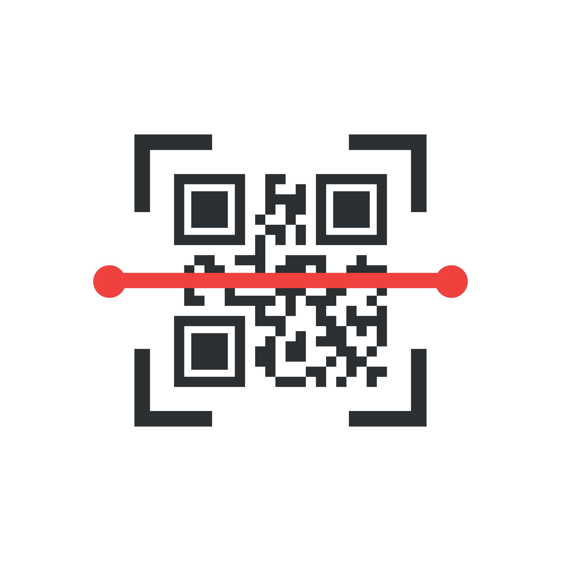 Qr code scan icon in flat style. Scanner id vector illustration on ...