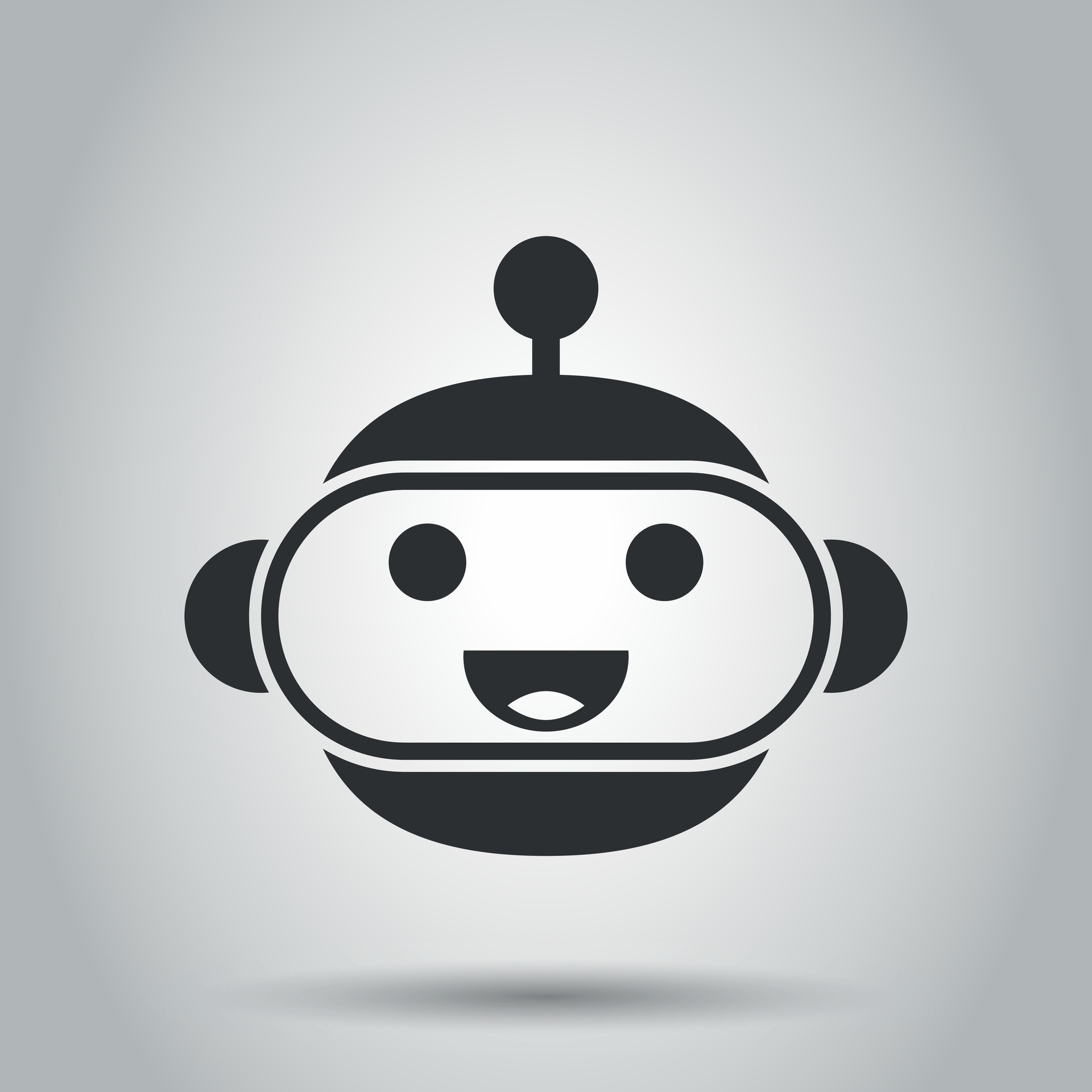 Cute Robot Chatbot Icon In Flat Style Bot Operator Vector Illustration