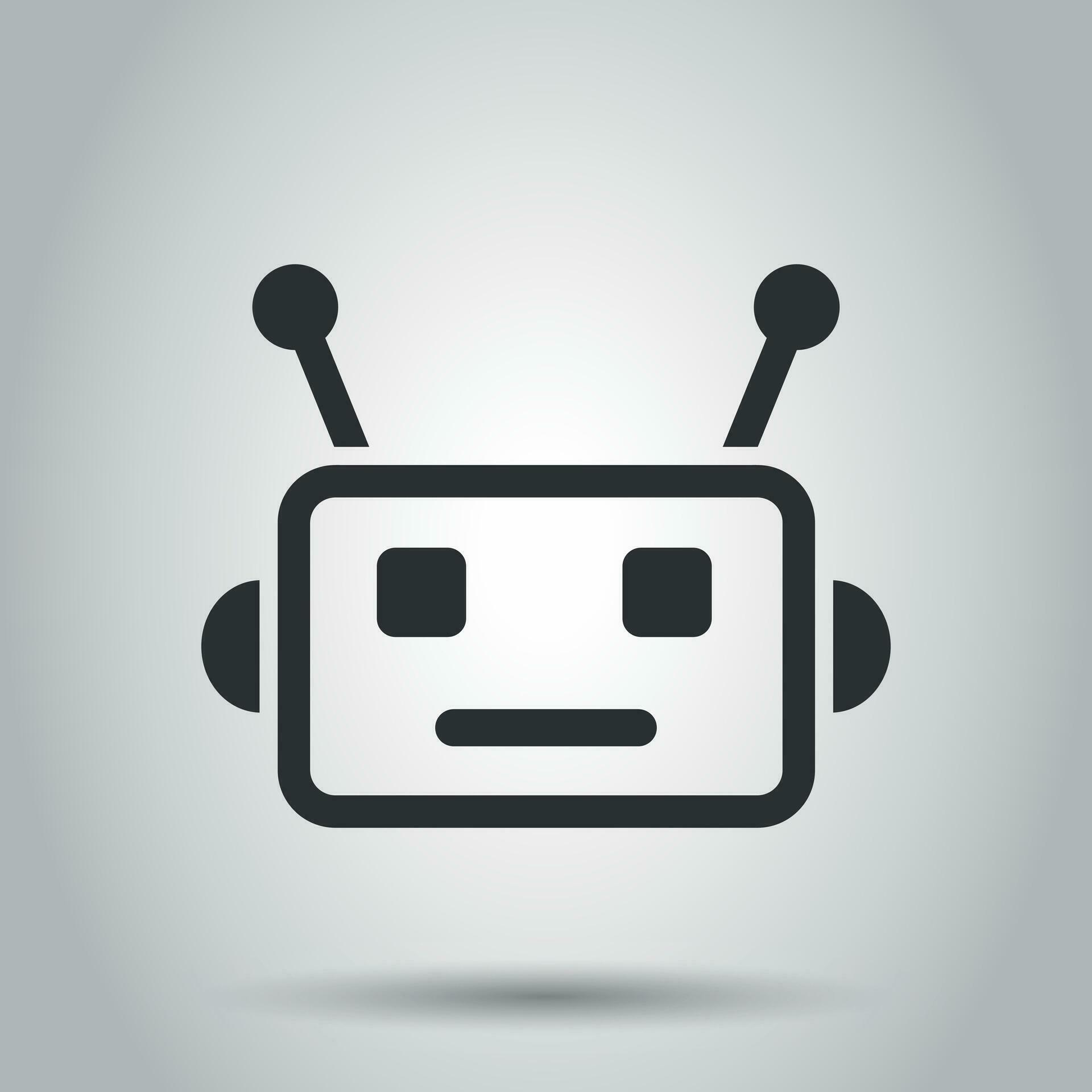 Cute robot chatbot icon in flat style. Bot operator vector illustration ... Cute robot chatbot icon in flat style. Bot operator vector illustration ...