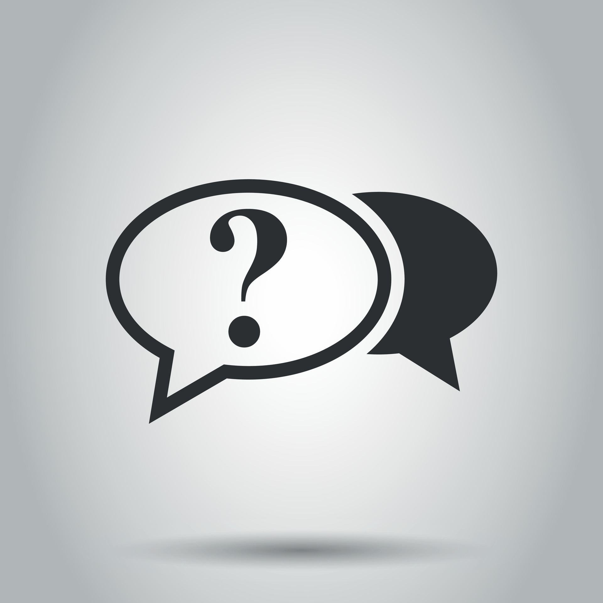 Question mark icon in flat style. Discussion speech bubble vector ... Question mark icon in flat style. Discussion speech bubble vector ...