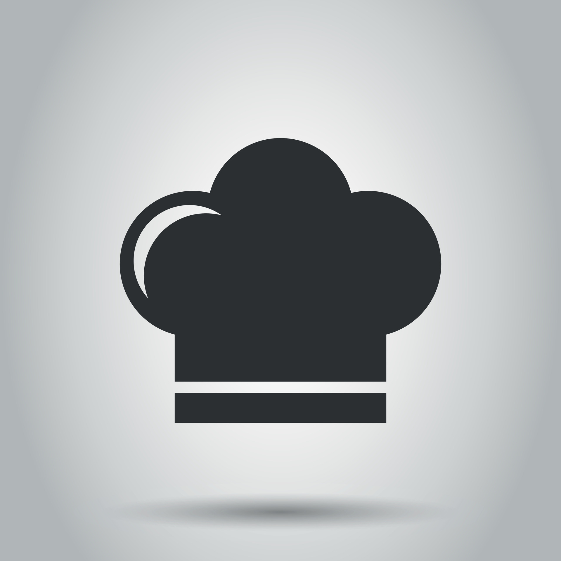 Chef hat icon in flat style. Cooker cap vector illustration on white ...