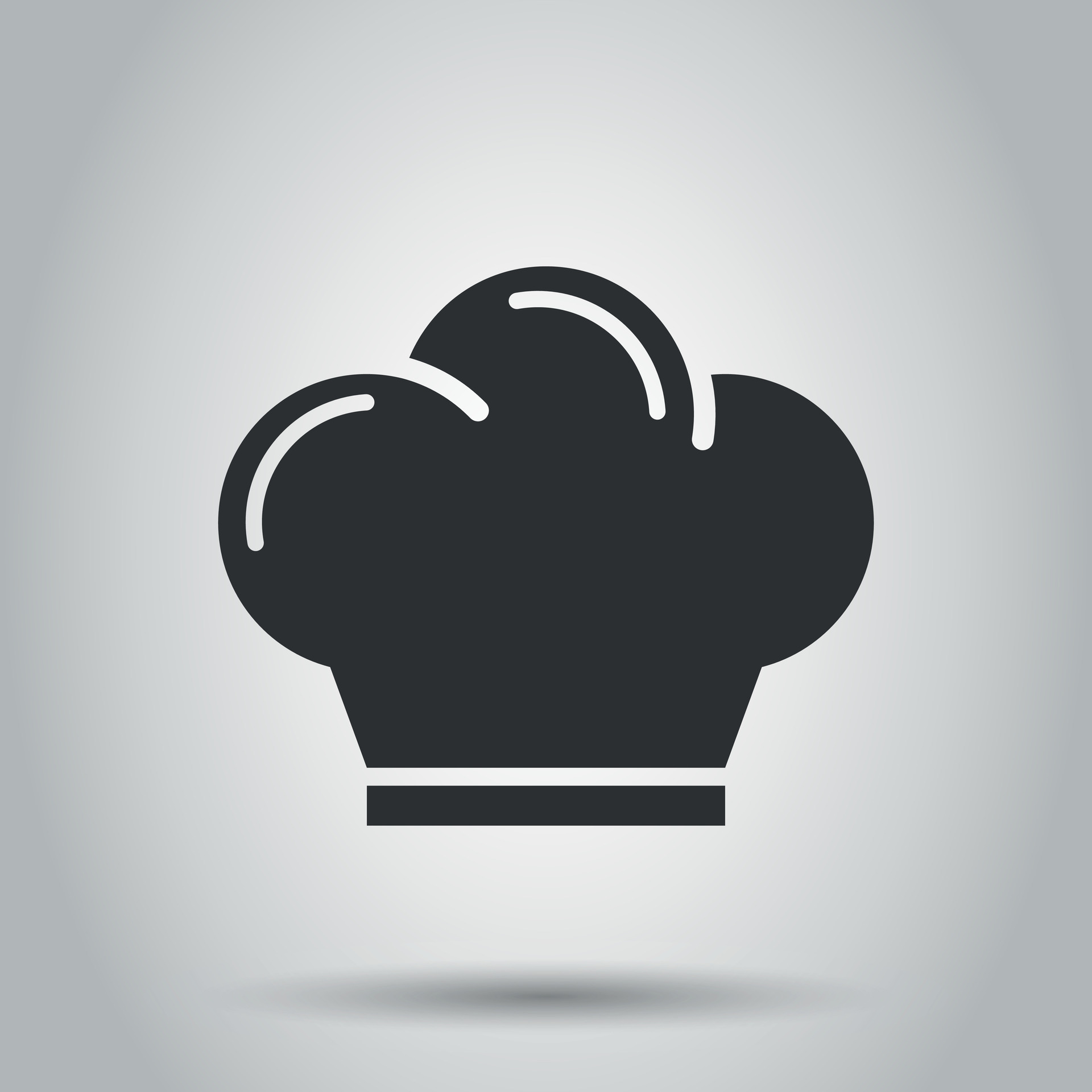 Chef hat icon in flat style. Cooker cap vector illustration on white ...
