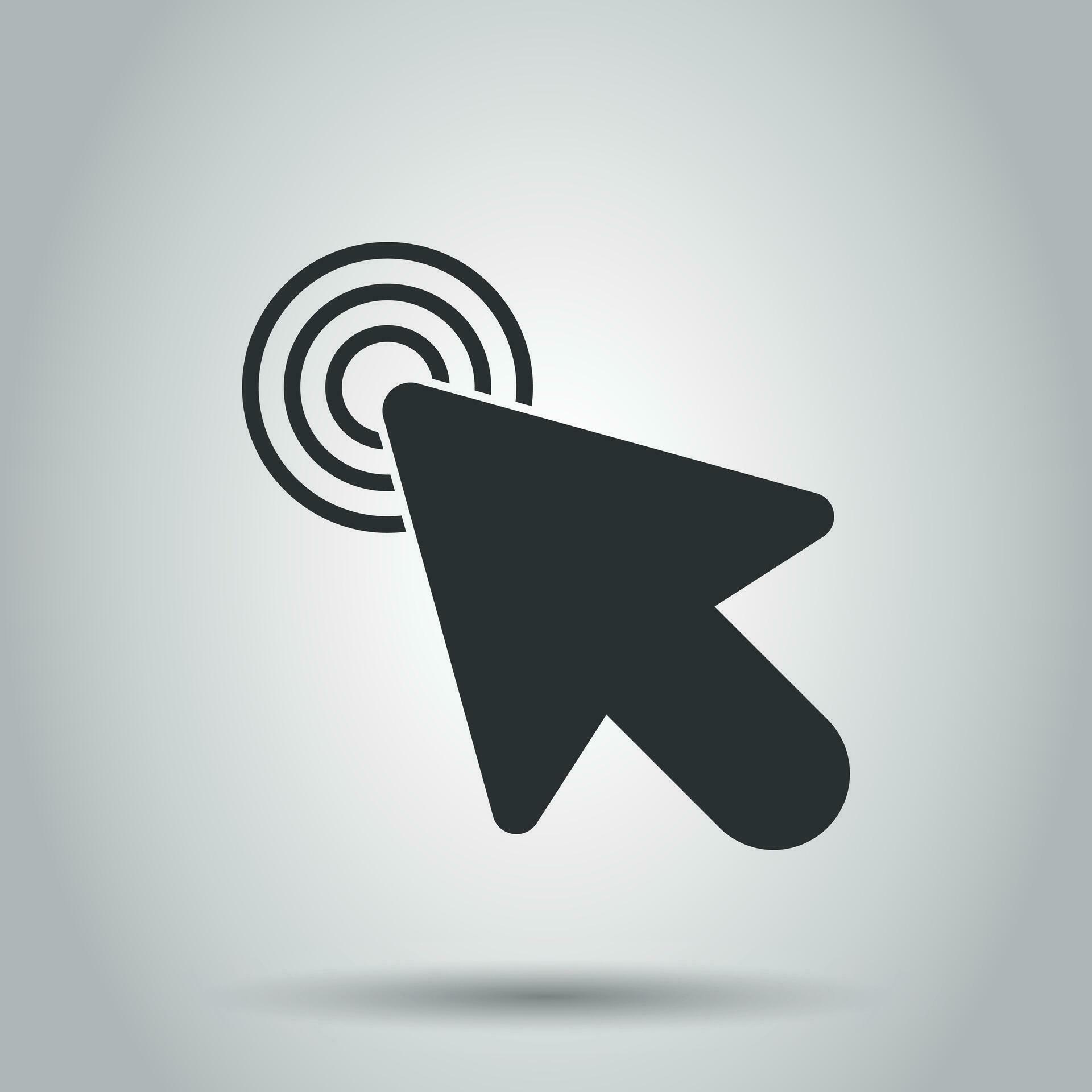 Computer mouse cursor icon in flat style. Arrow cursor vector ...