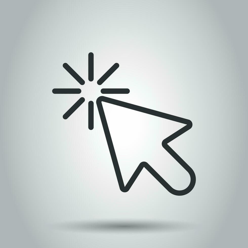 Computer mouse cursor icon in flat style. Arrow cursor vector illustration on white background ...