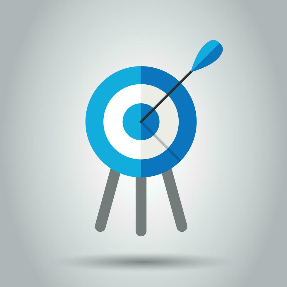 Target Aim Vector Icon In Flat Style Darts Game Illustration On White