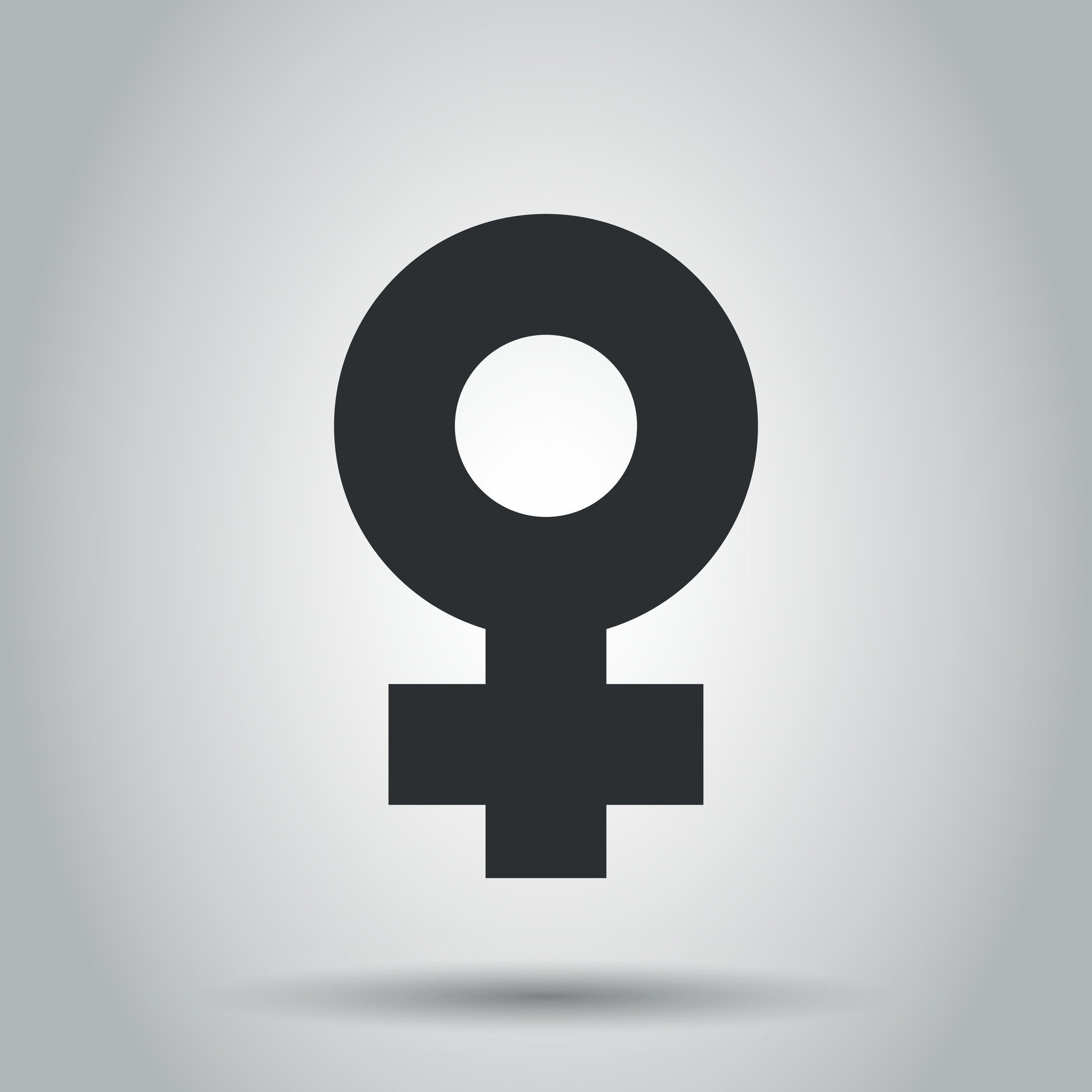 hembra sexo símbolo vector icono en plano estilo. mujer género ilustración en blanco ...