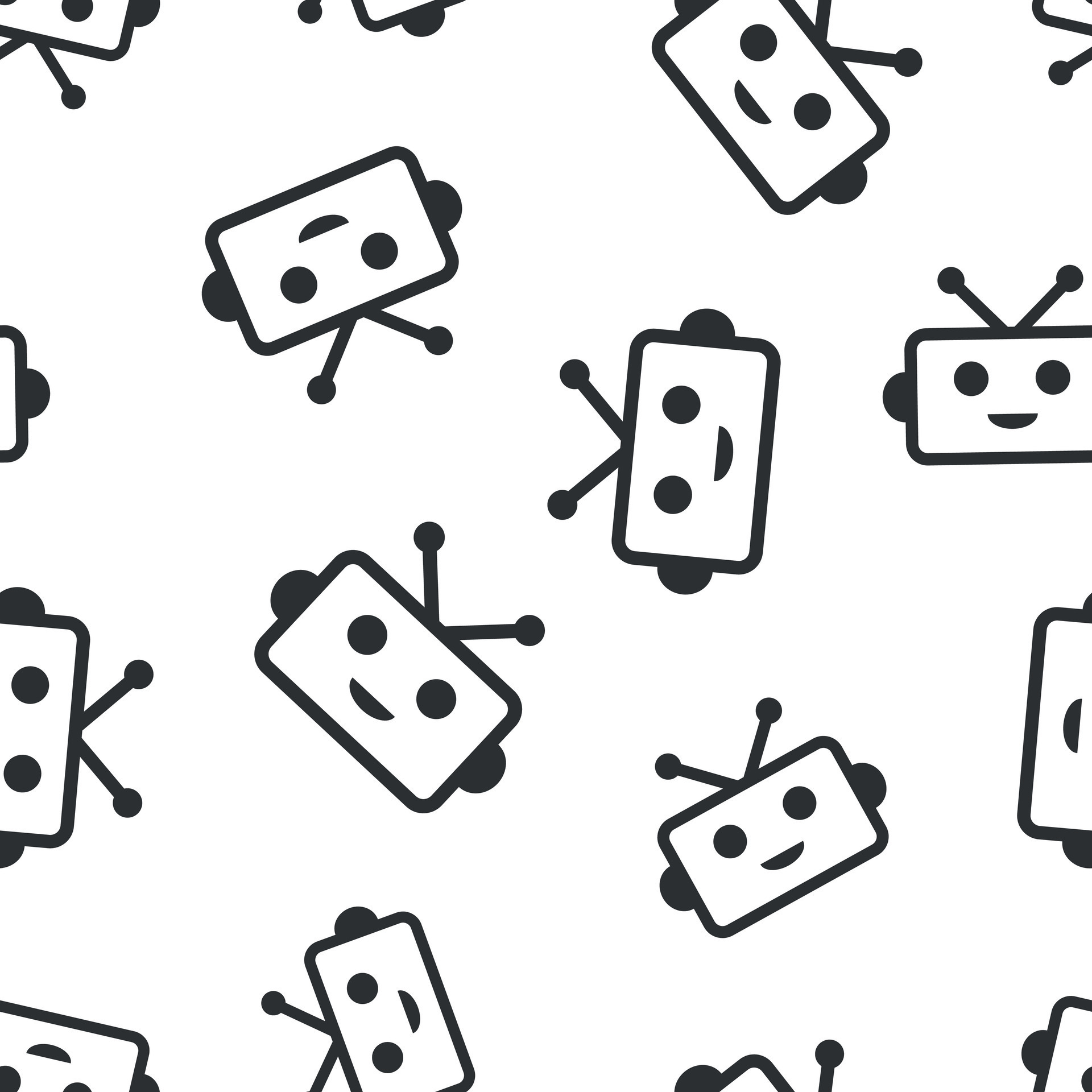 Cute Robot Chatbot Icon Seamless Pattern Background Bot Operator