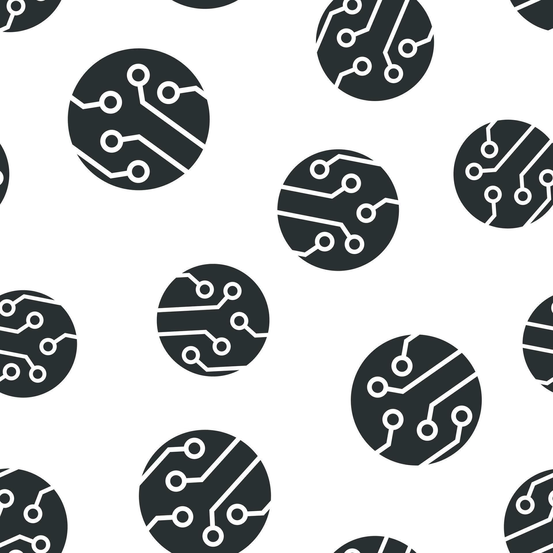 Circuit Board Icon Seamless Pattern Background Technology Microchip