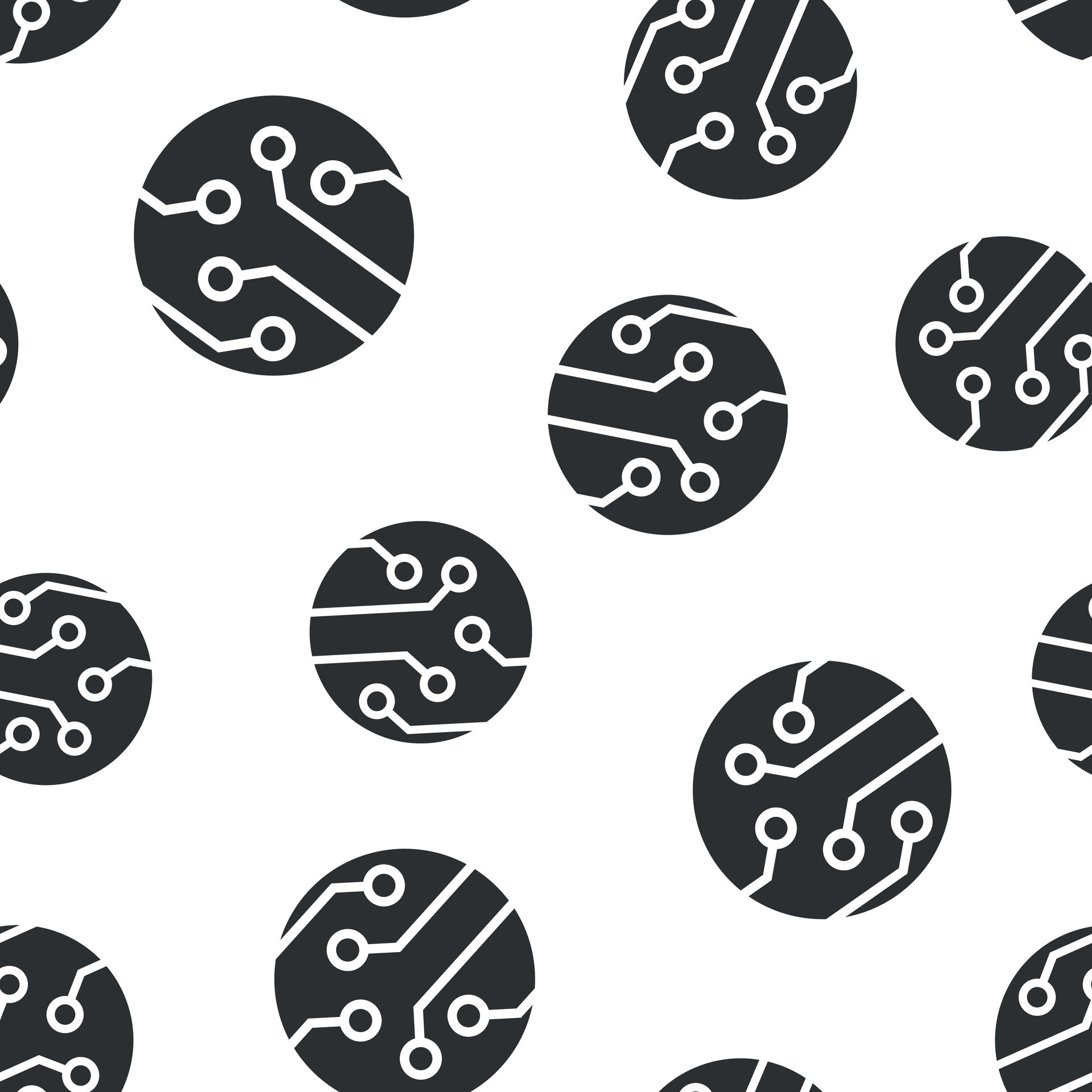 Circuit Board Icon Seamless Pattern Background Technology Microchip