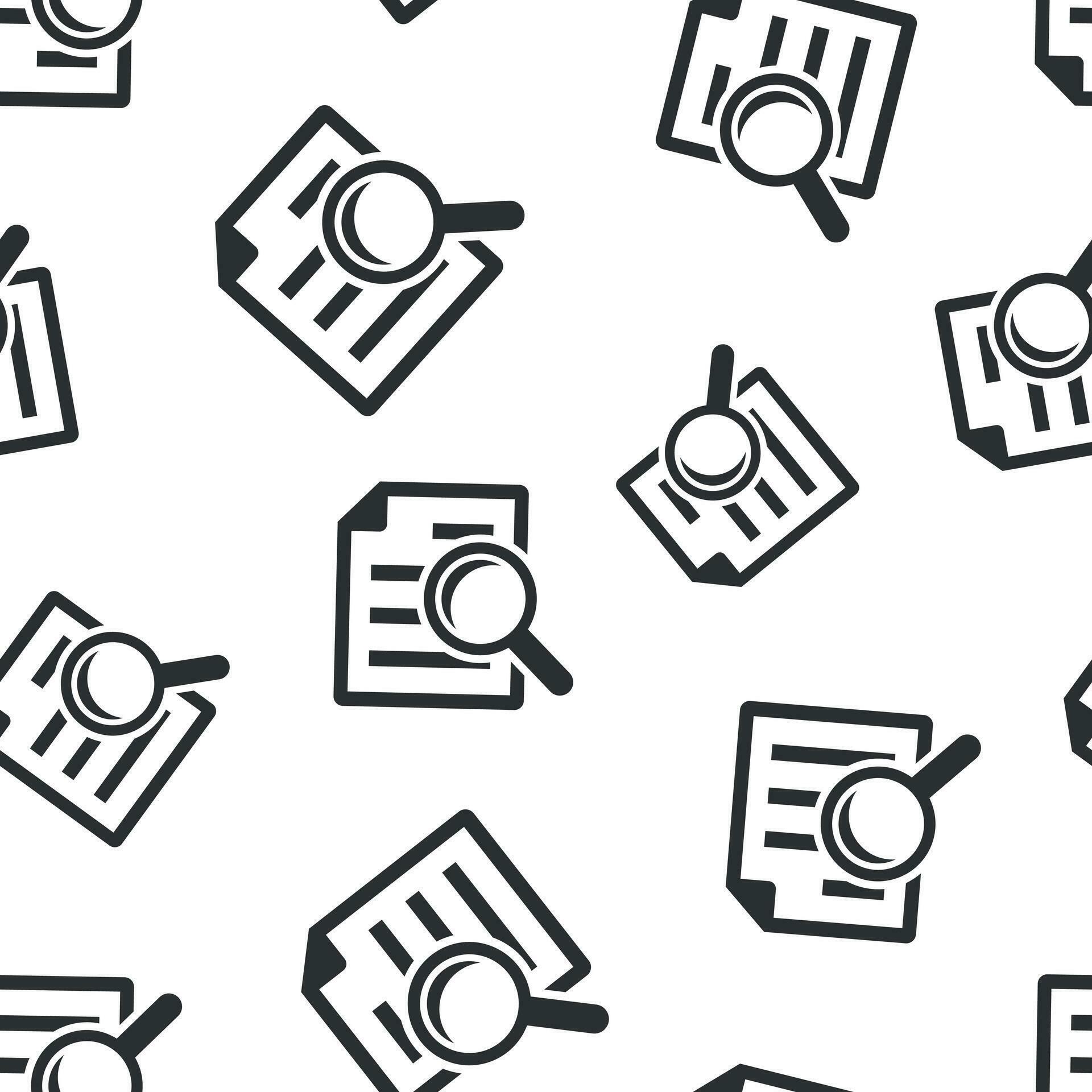 Scrutiny document plan icon seamless pattern background. Review ... Scrutiny document plan icon seamless pattern background. Review ...