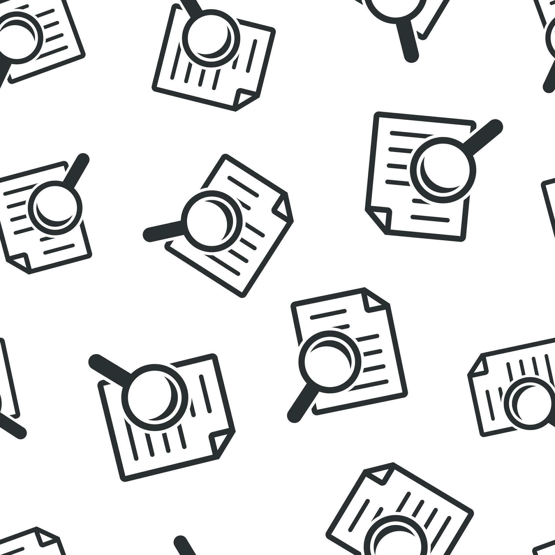 Scrutiny document plan icon seamless pattern background. Review ... Scrutiny document plan icon seamless pattern background. Review ...