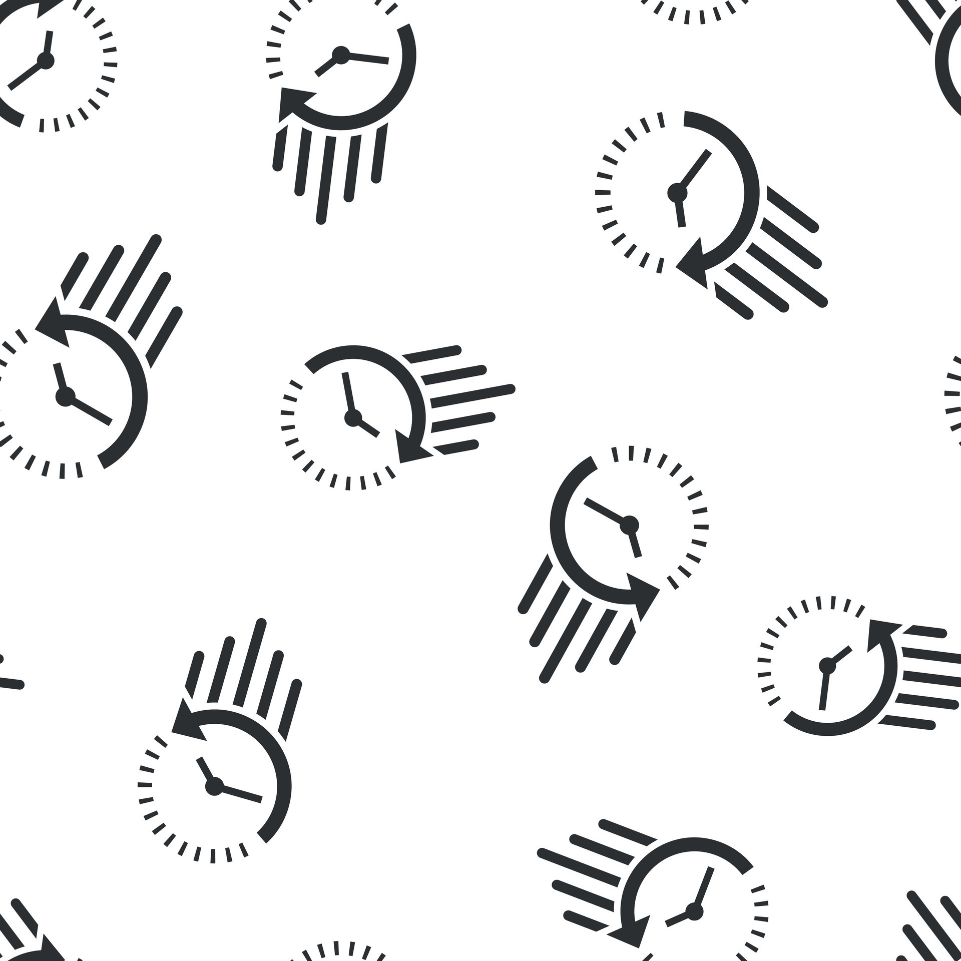 Clock Countdown Icon Seamless Pattern Background Time Chronometer Vector Illustration Watch