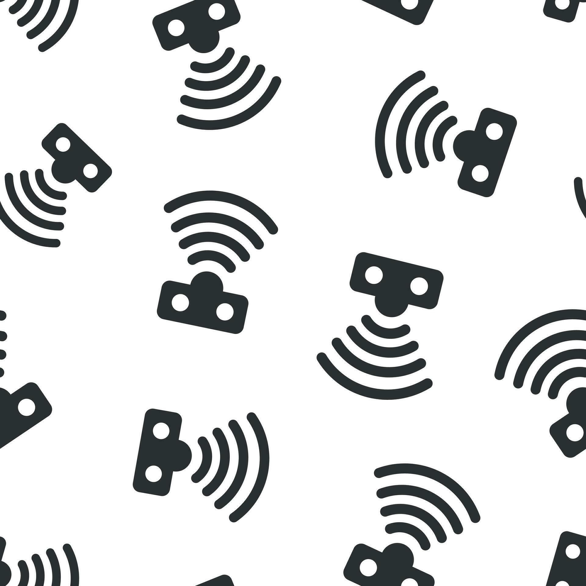 Motion Sensor Icon Seamless Pattern Background Sensor Waves Vector Illustration Security