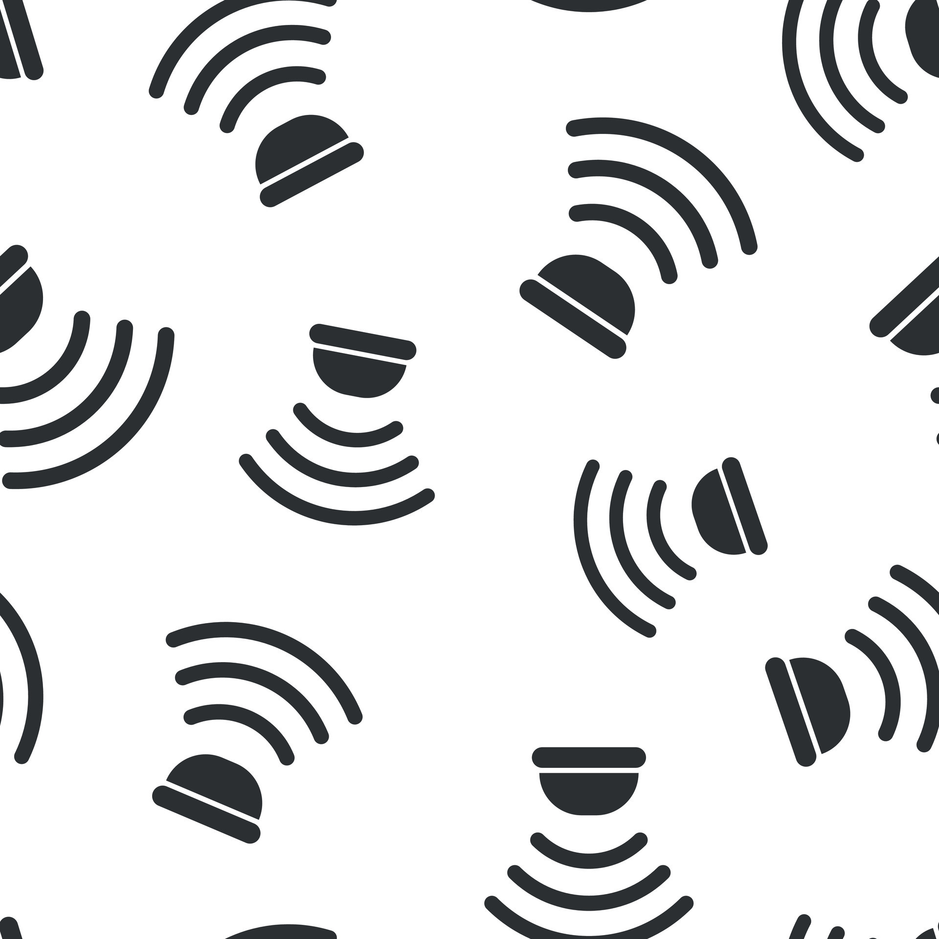 Motion Sensor Icon Seamless Pattern Background Sensor Waves Vector Illustration Security