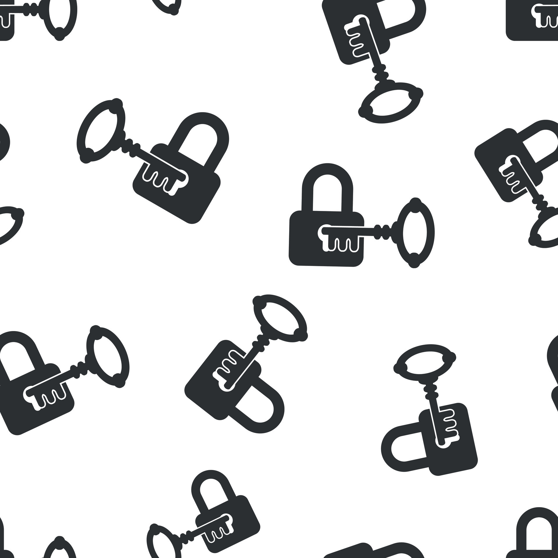 Key With Padlock Icon Seamless Pattern Background Access Login Vector Illustration Lock