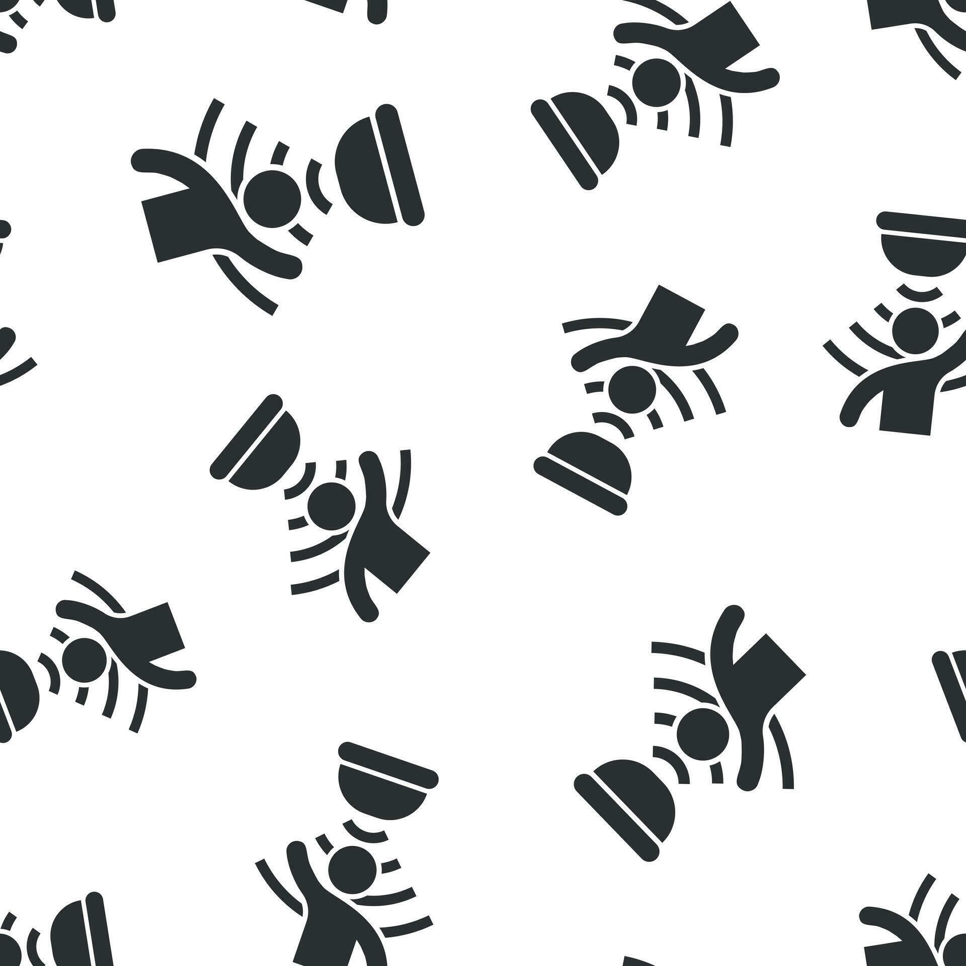 Motion Sensor Icon Seamless Pattern Background Sensor Waves With Man Vector Illustration