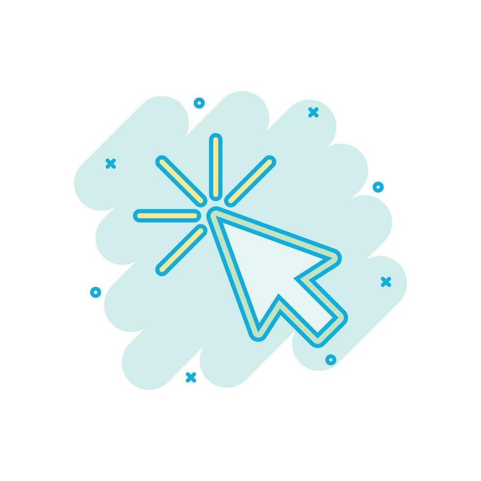 Computer Mouse Cursor Icon In Comic Style Arrow Cursor Vector Cartoon Illustration Pictogram
