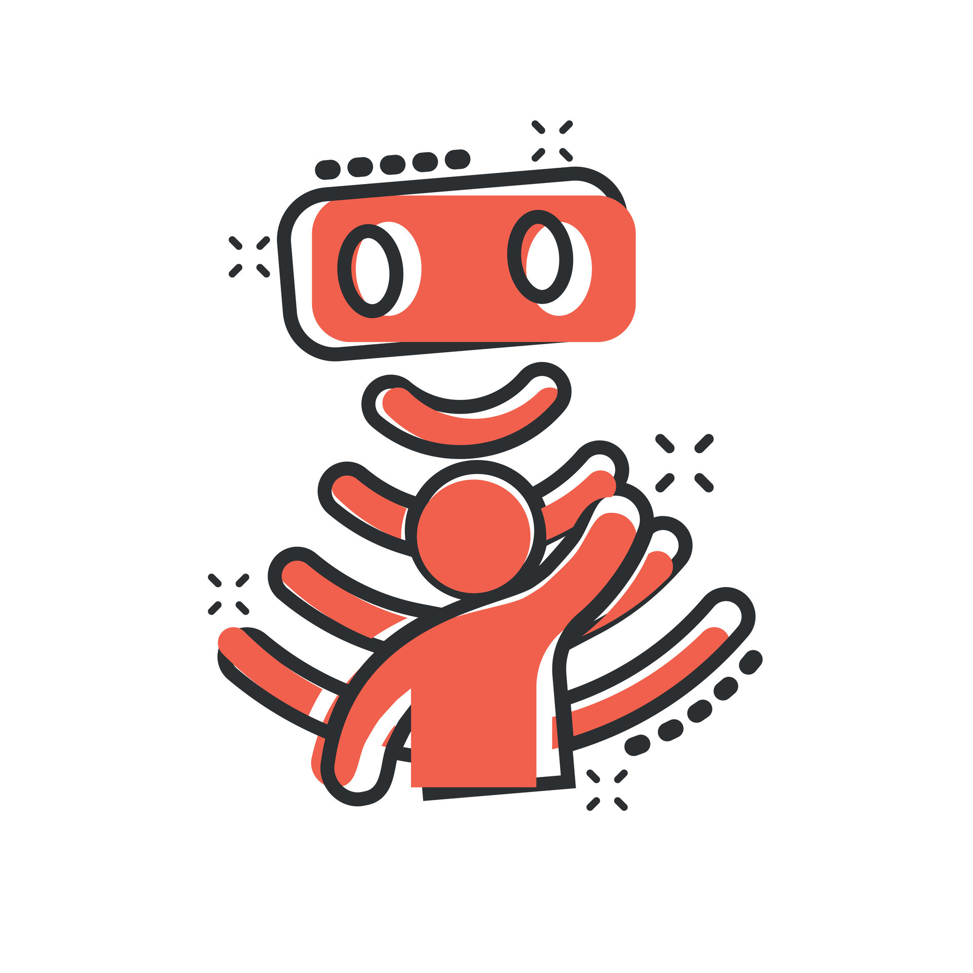 Motion Sensor Icon In Comic Style Sensor Waves With Man Vector Cartoon