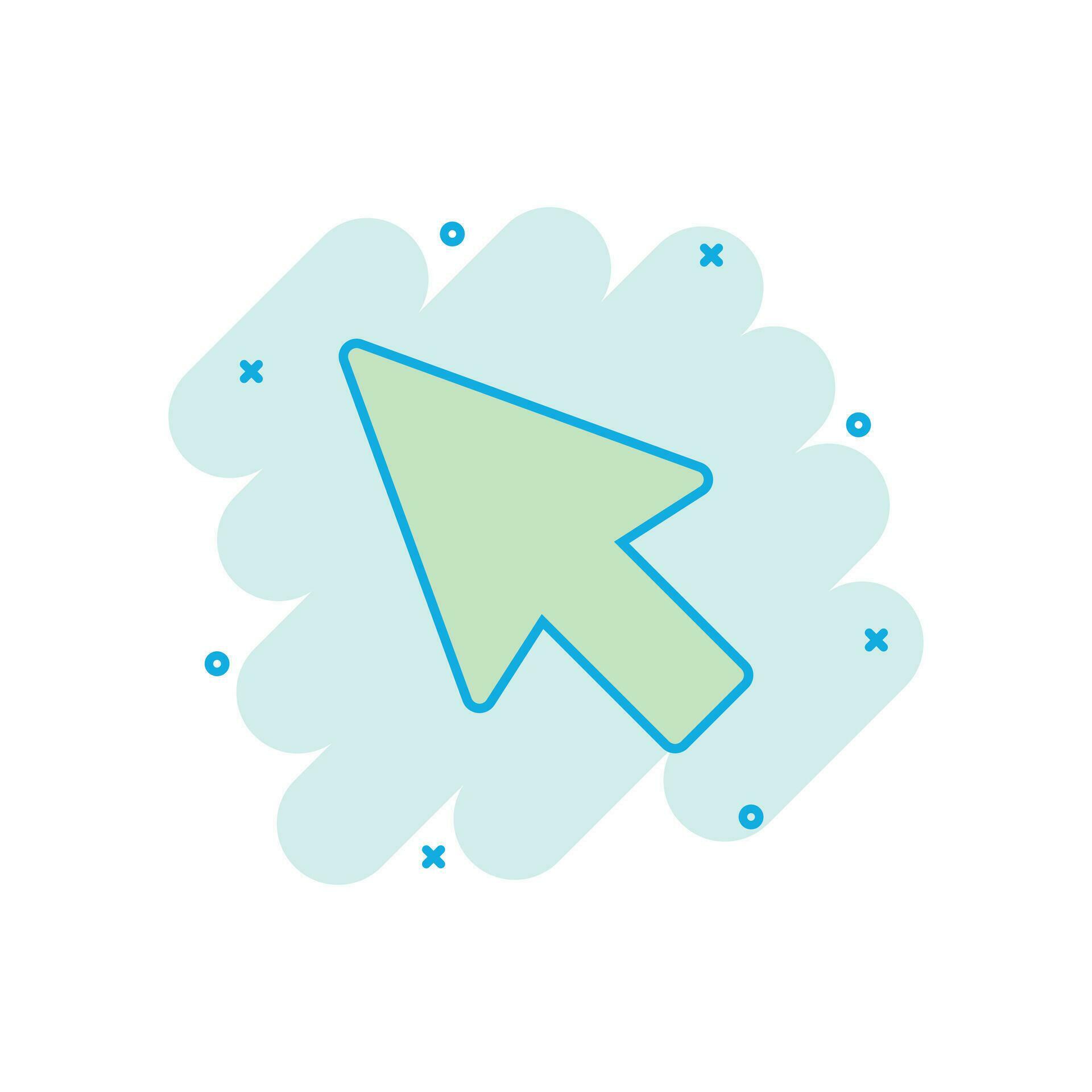 Computer Mouse Cursor Icon In Comic Style Arrow Cursor Vector Cartoon