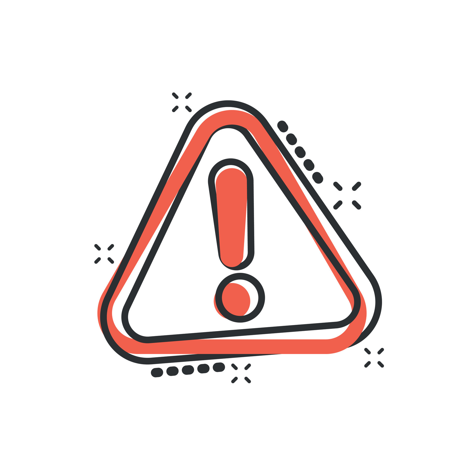 Exclamation mark icon in comic style. Danger alarm vector cartoon ...