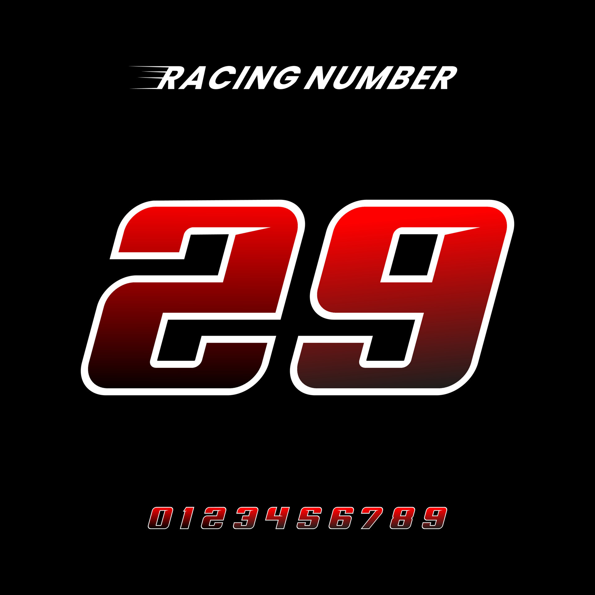 Racing Number 29 Design Vector Template.eps 26125786 Vector Art at Vecteezy