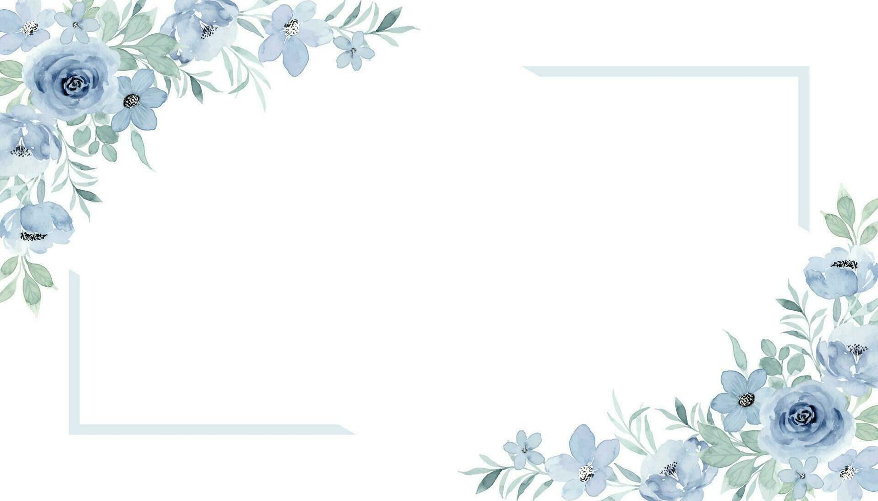 Vector Blue Flower Frame Vector Blue Flower Frame