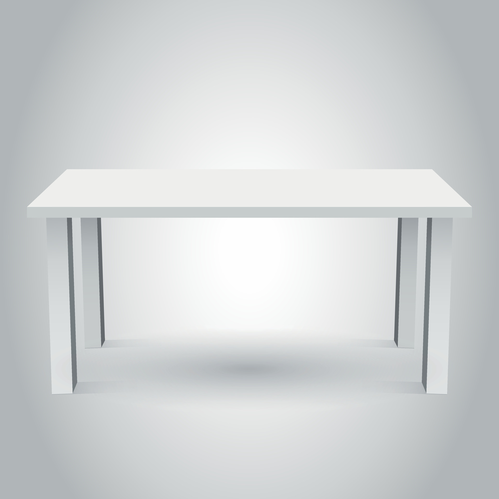 Vector 3d Table For Object Presentation Empty White Top Table Isolated On Gray Background